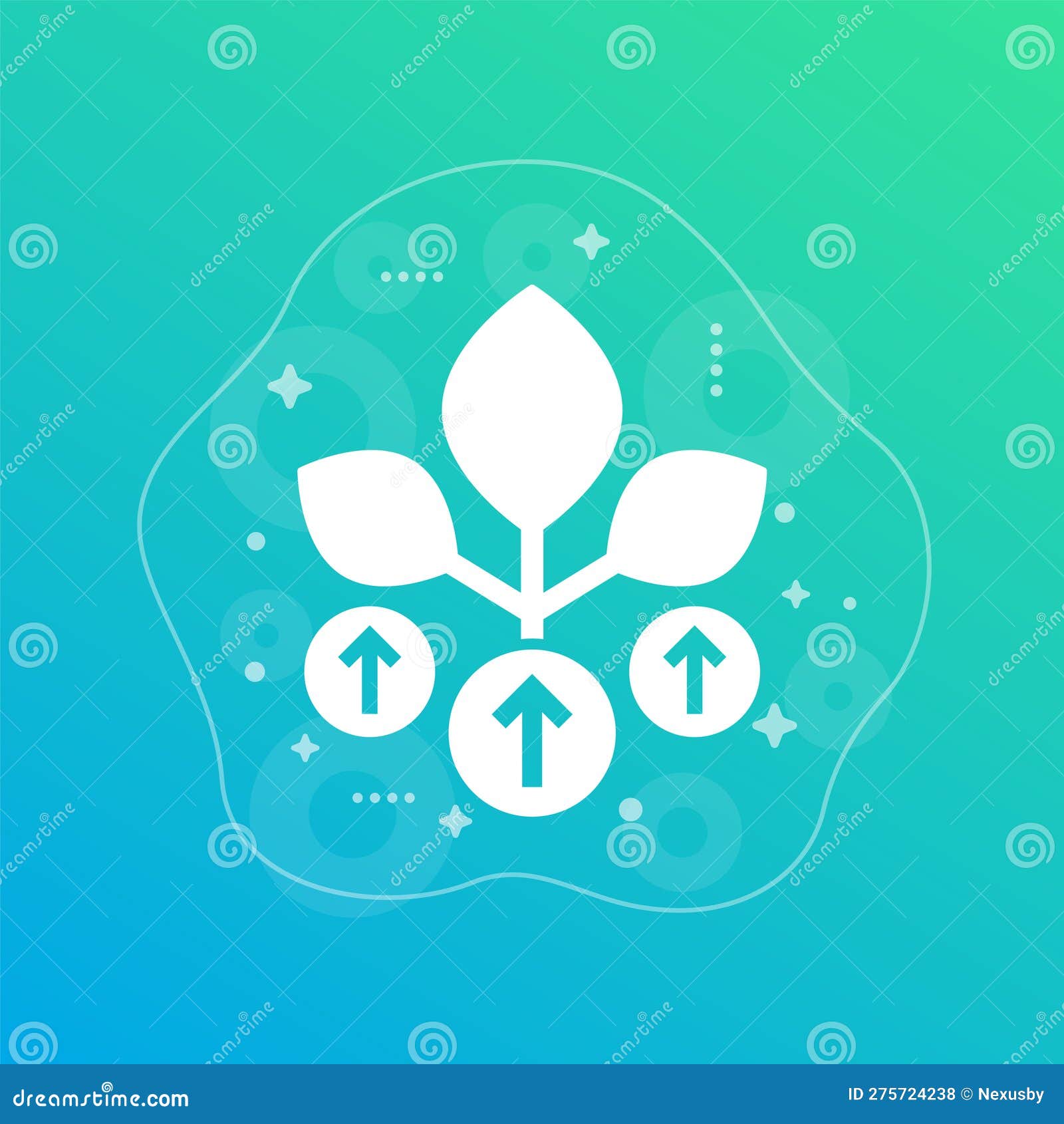 Increase Plant Growth Icon with Arrows Stock Vector - Illustration of ...