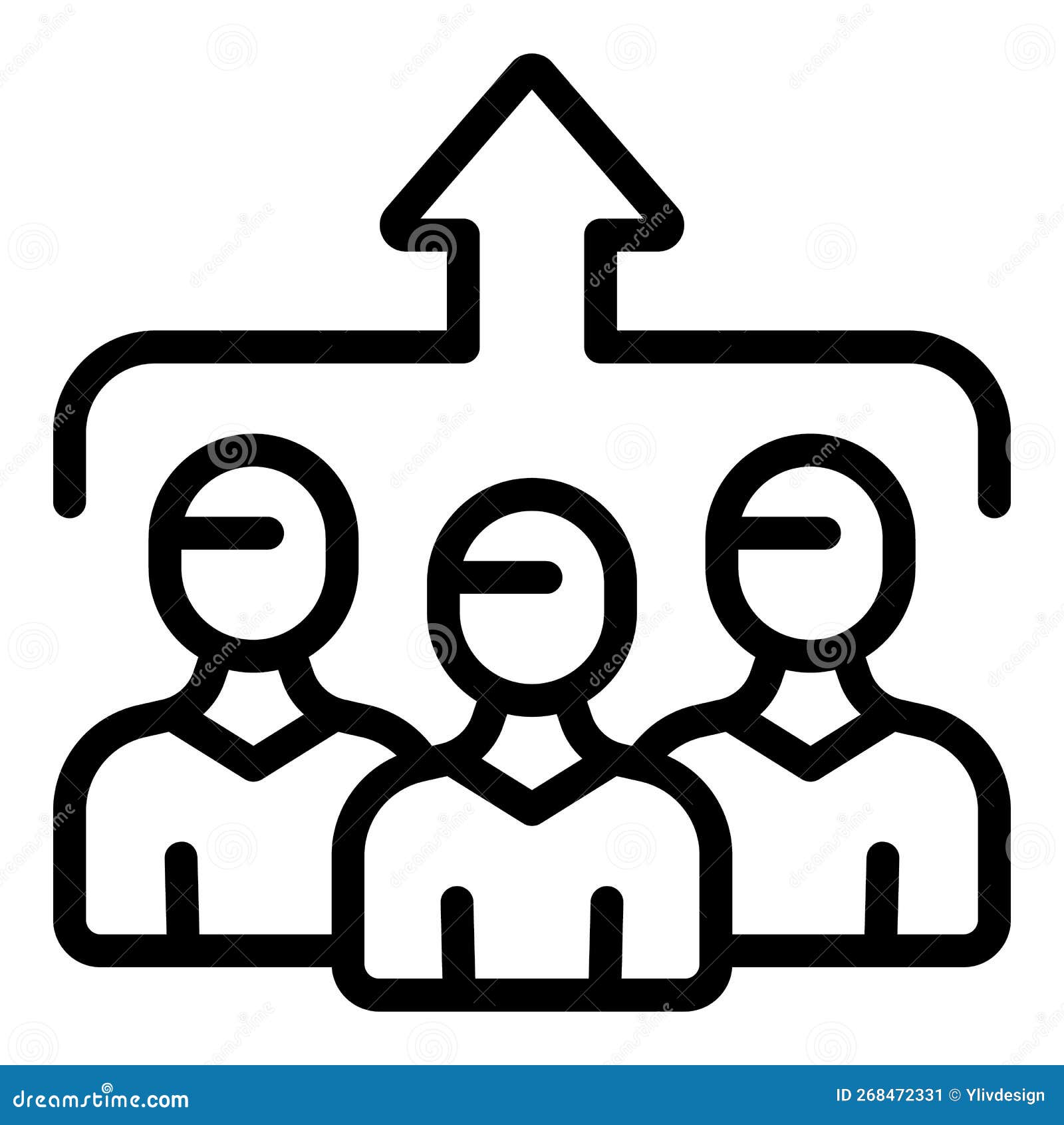 Increase Population Icon Outline Vector. Team Trend Stock Vector - Illustration of staff, trend ...