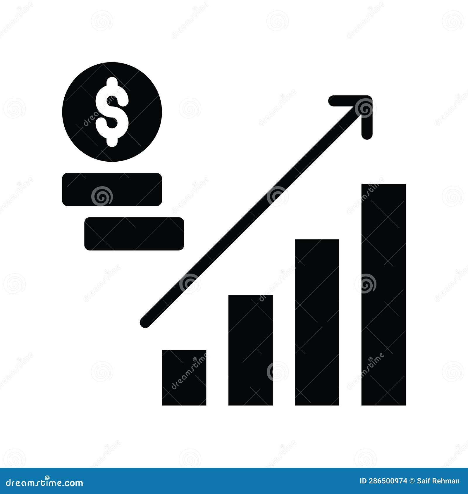 Increase Profitability Vector Solid Icon Style Illustration. EPS 10 ...