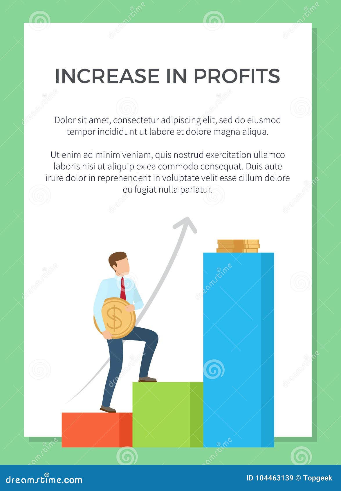 Increase in Profits Visualization Stock Vector - Illustration of ...