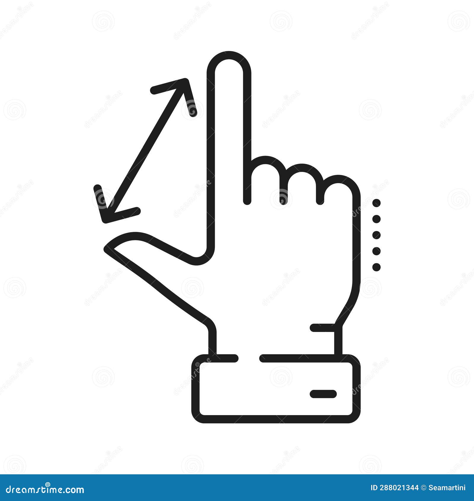 Increase and Reduce Sign, Resize Hand Gesture Icon Stock Vector ...