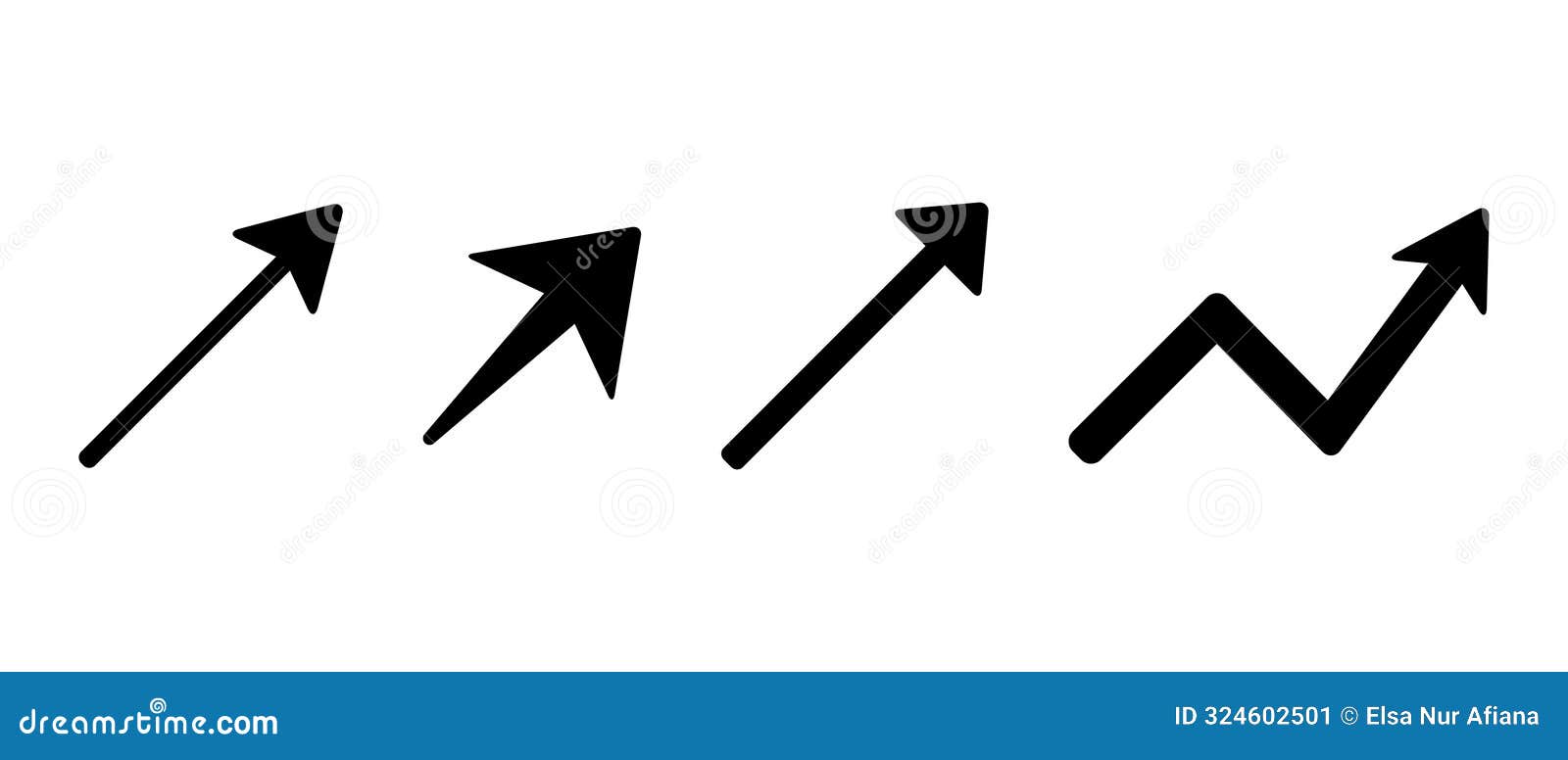 Increase, Rising Arrow Icon Set in Rounded Corners. Up Arrows Concept ...