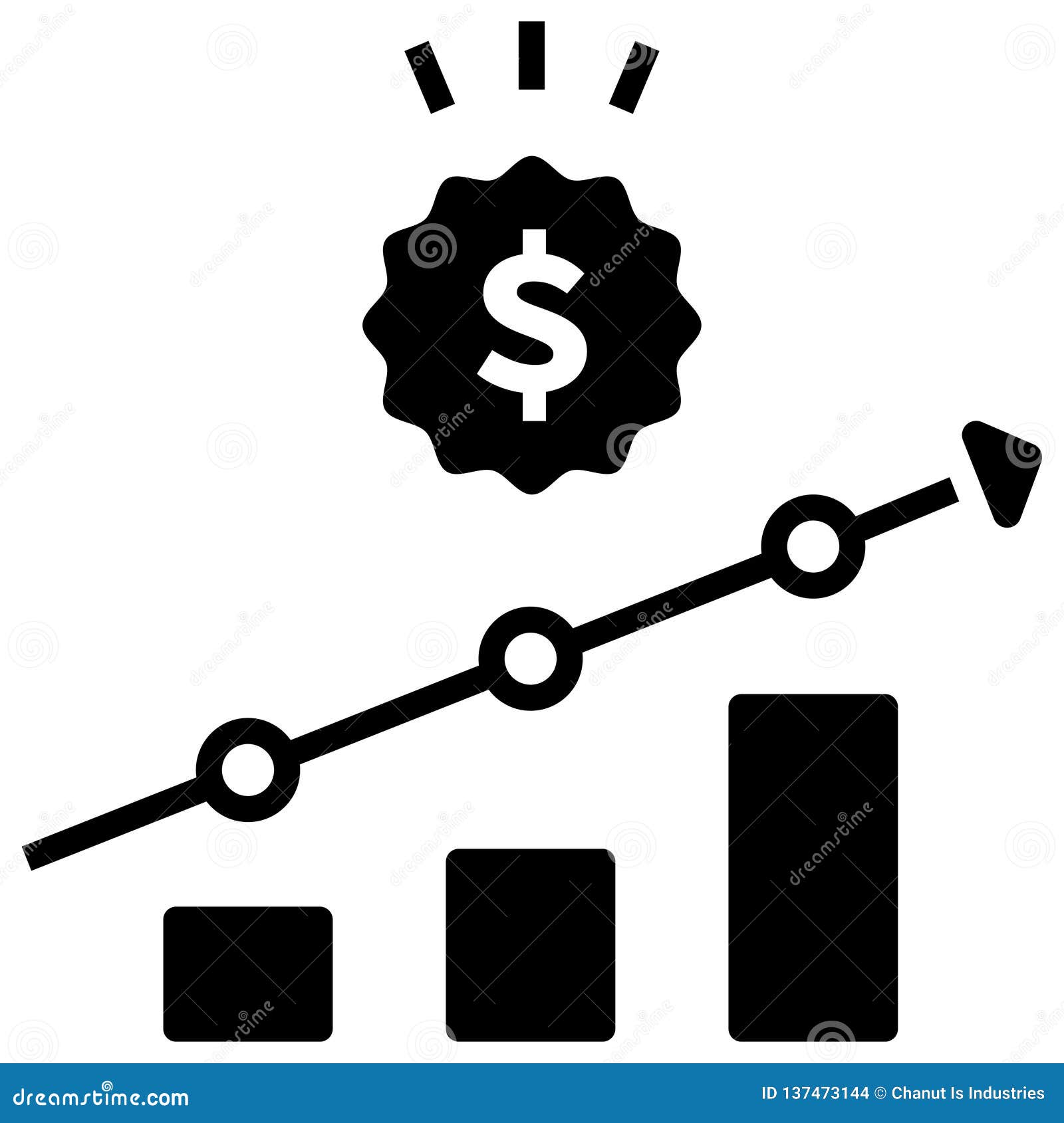 Increase Sale Solid Illustration Stock Vector - Illustration of ...