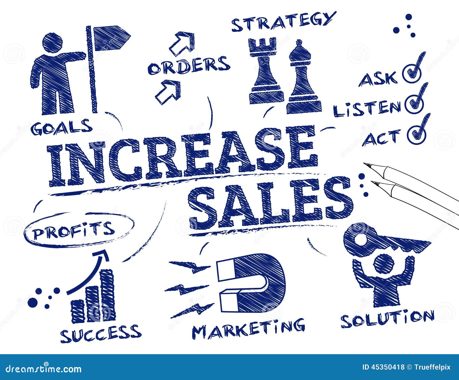 Increase sales concept stock illustration. Illustration of marketing - 45350418