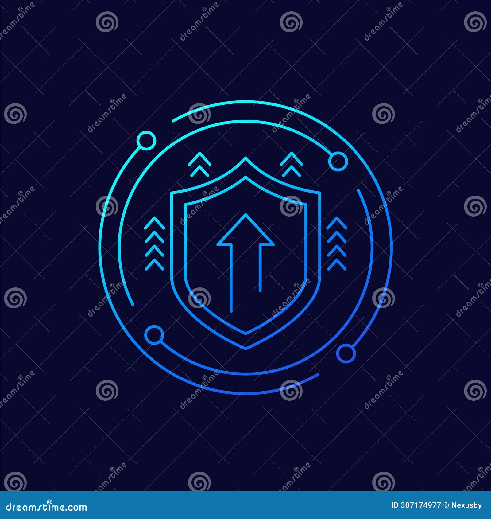 Increase Security Icon, Linear Design Stock Vector - Illustration of ...