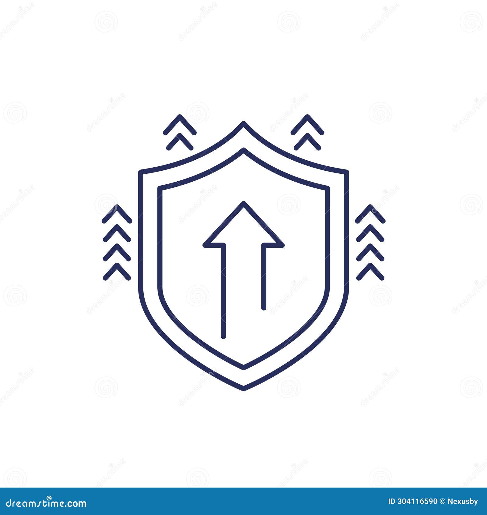 Increase Security Line Icon, Vector Stock Illustration - Illustration ...