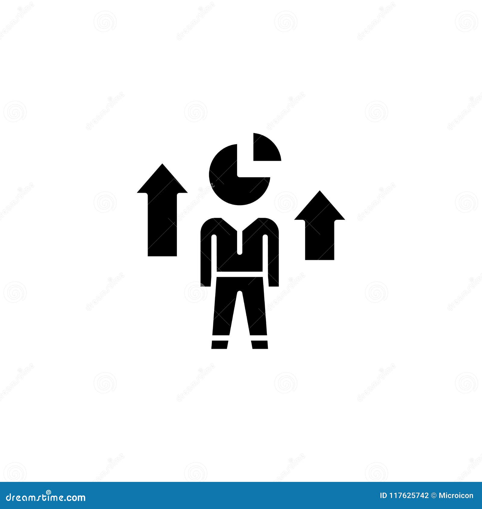 Increase of Share Black Icon Concept. Increase of Share Flat Vector ...