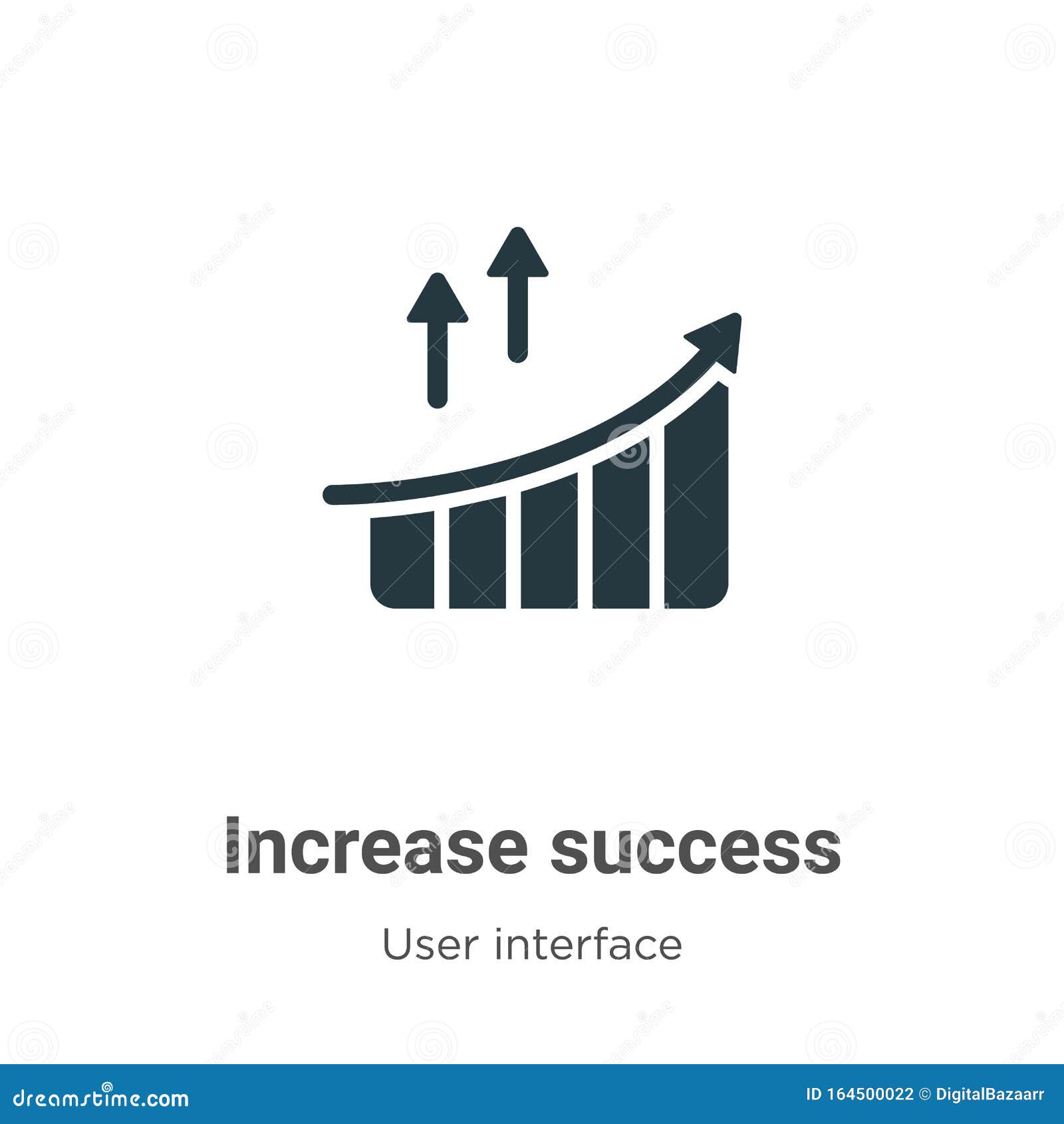 Increase Success Vector Icon on White Background. Flat Vector Increase ...