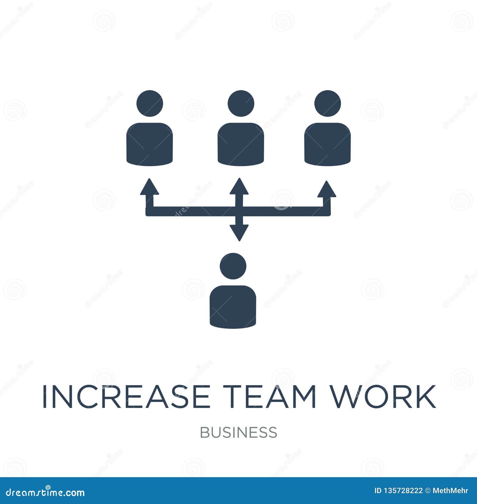 Increase Team Work Icon in Trendy Design Style. Increase Team Work Icon ...