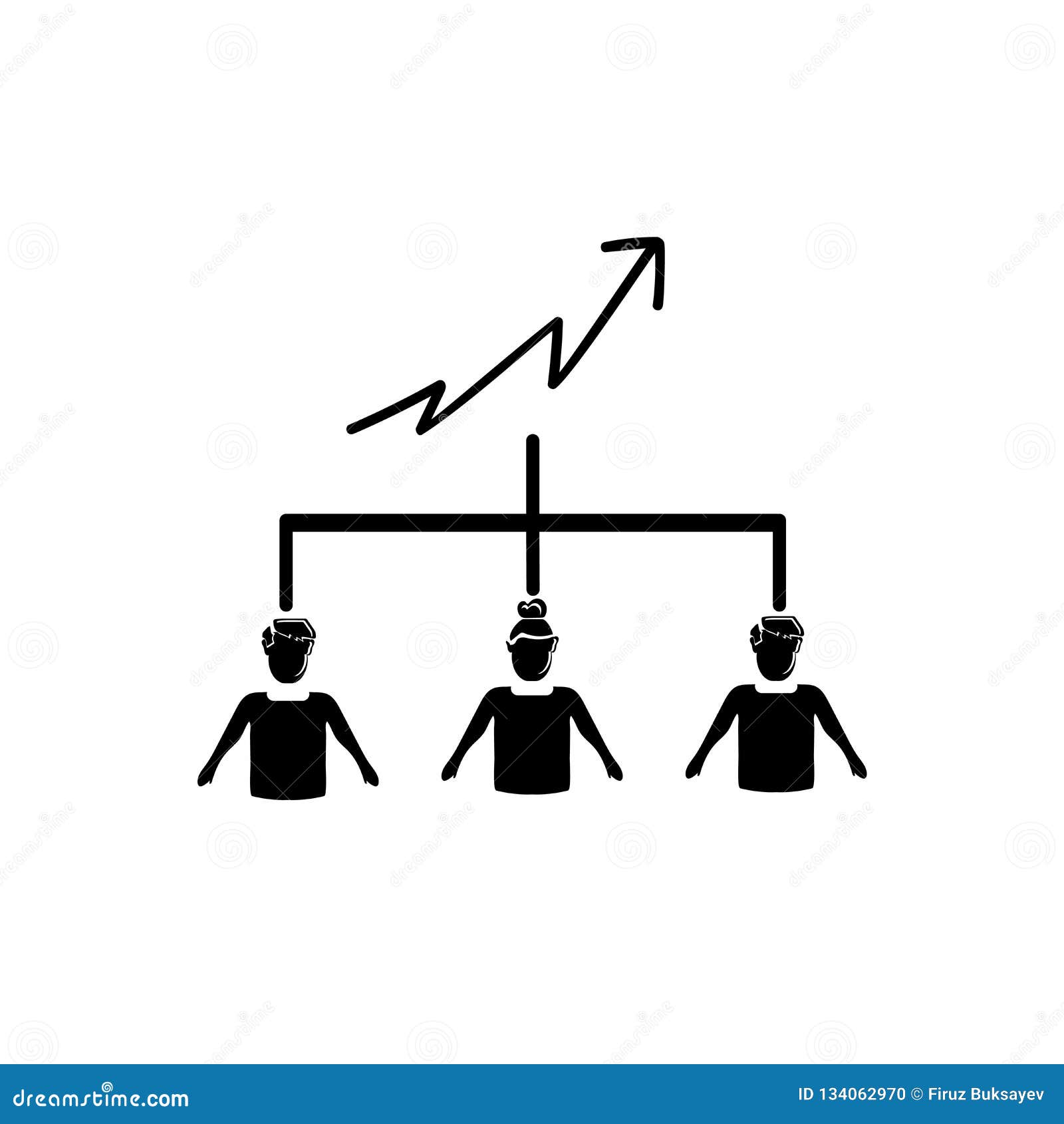 Increase Team Work Icon Vector Isolated on White Background, Increase ...