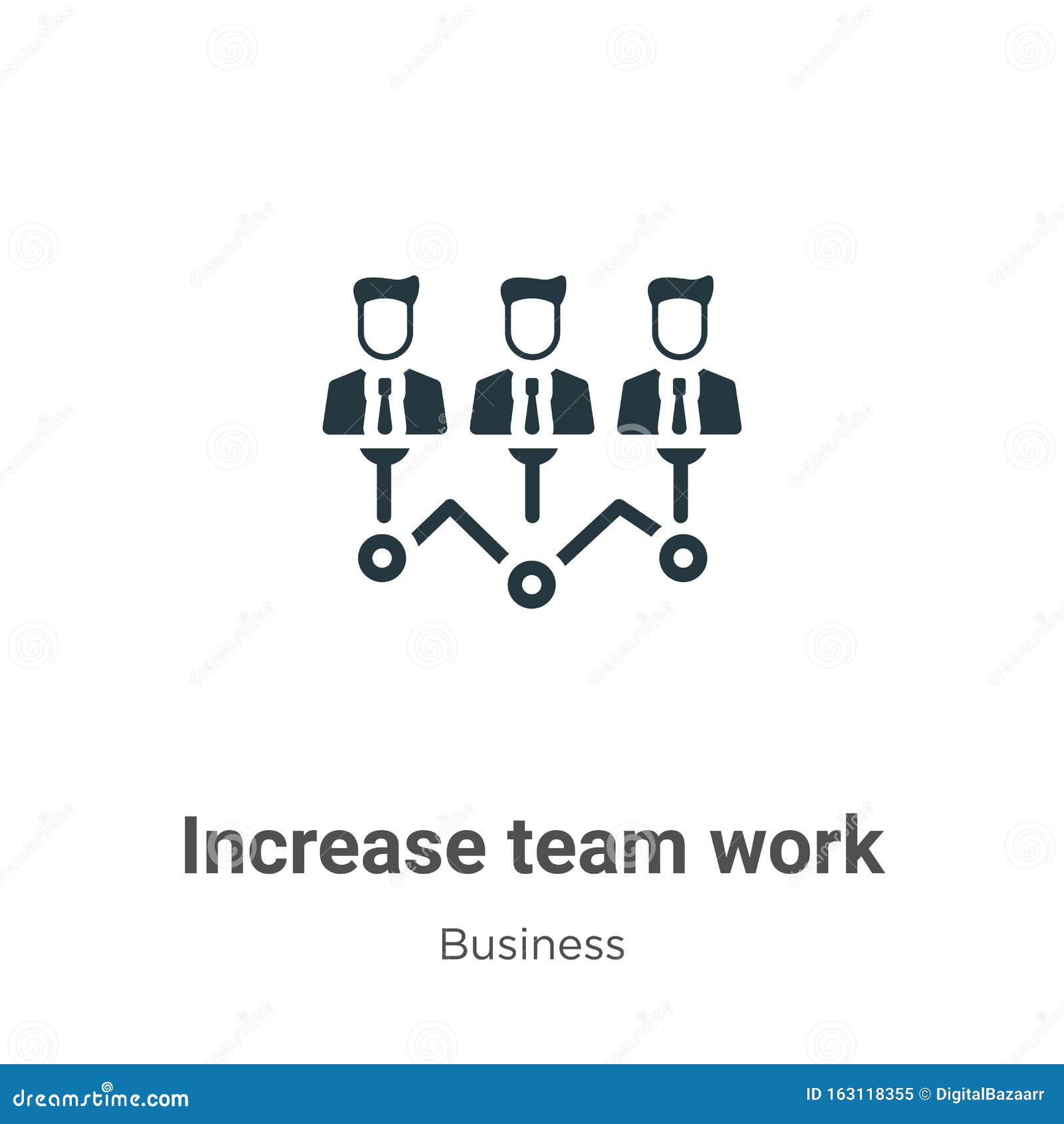 Increase Team Work Vector Icon on White Background. Flat Vector ...