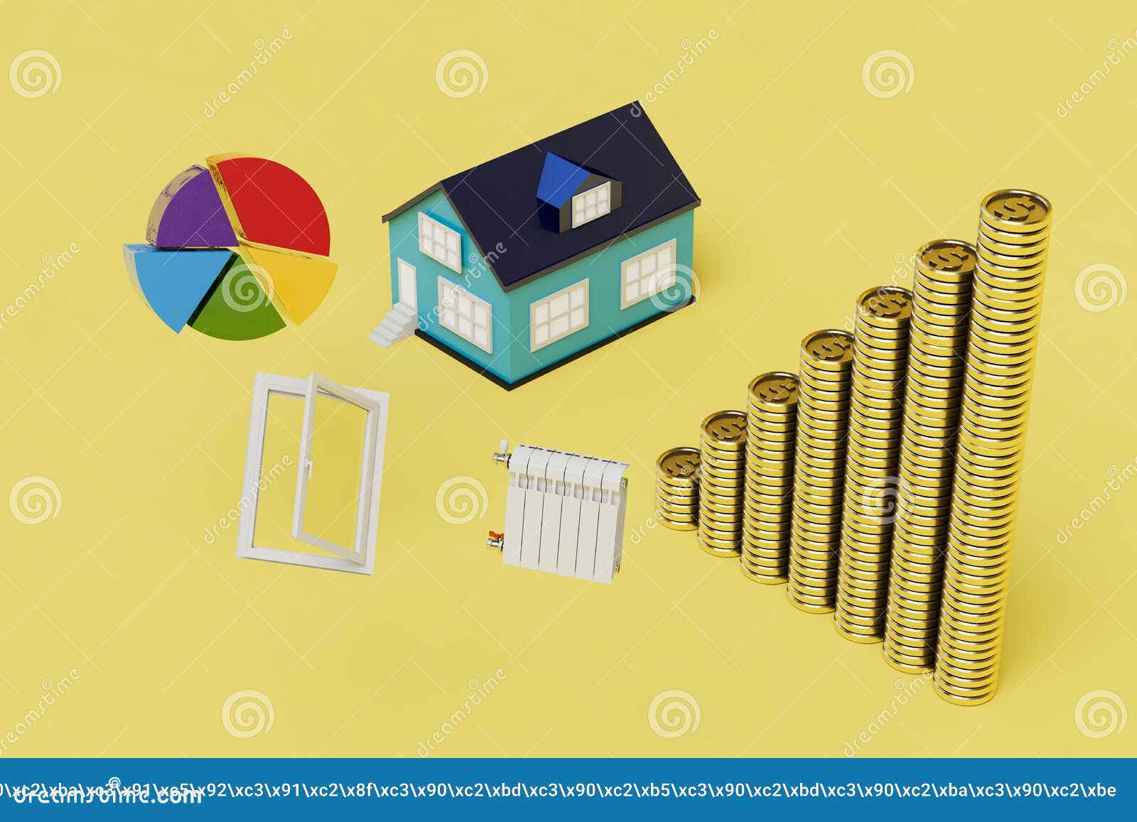 Increase in Utility Tariffs. House with Light, Battery, Window, Stacks ...