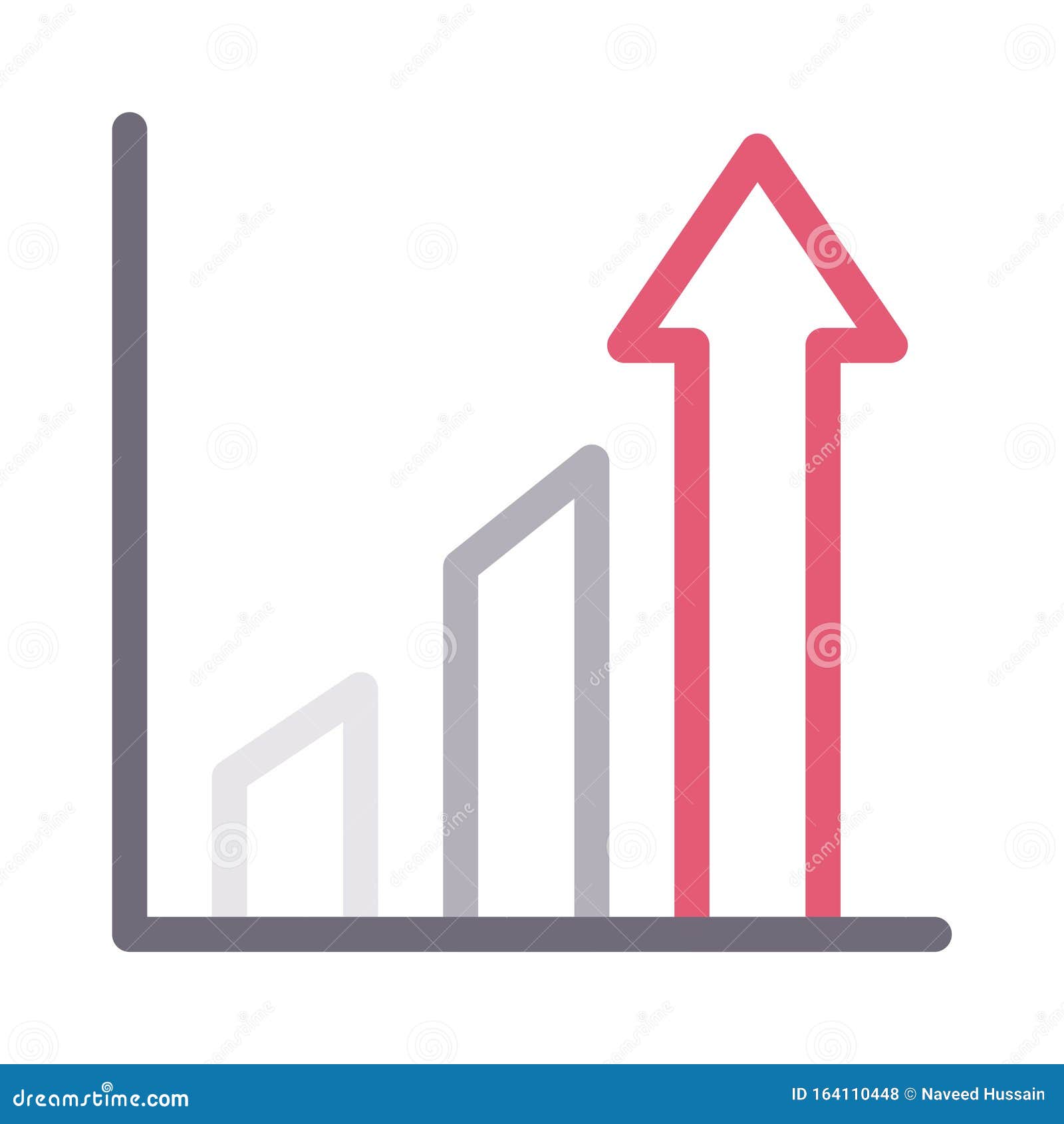Increase Vector Color Line Icon Stock Vector - Illustration of grow ...