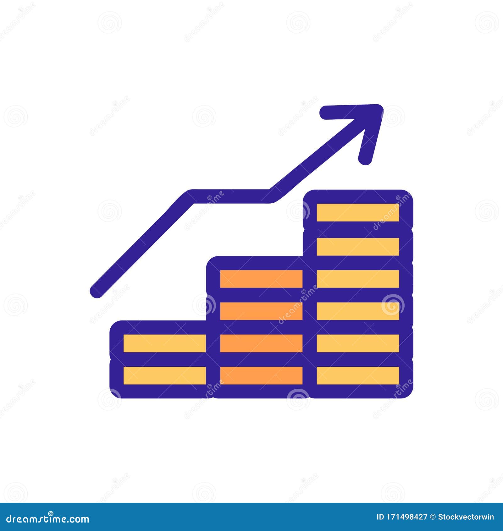 Increase in Vector Icon Indicators. Isolated Contour Symbol ...