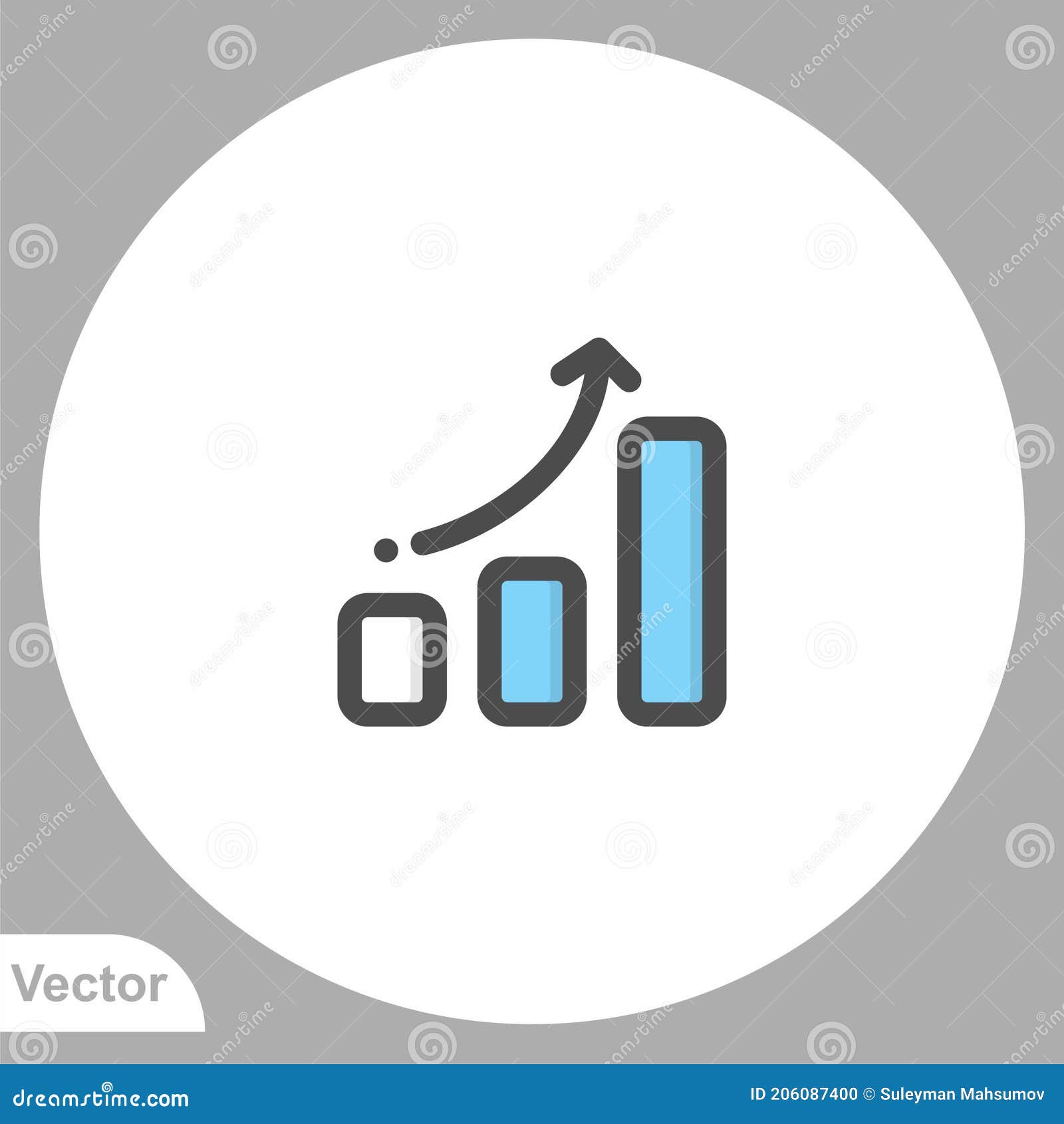 Increase Vector Icon Sign Symbol Stock Vector - Illustration of flat ...