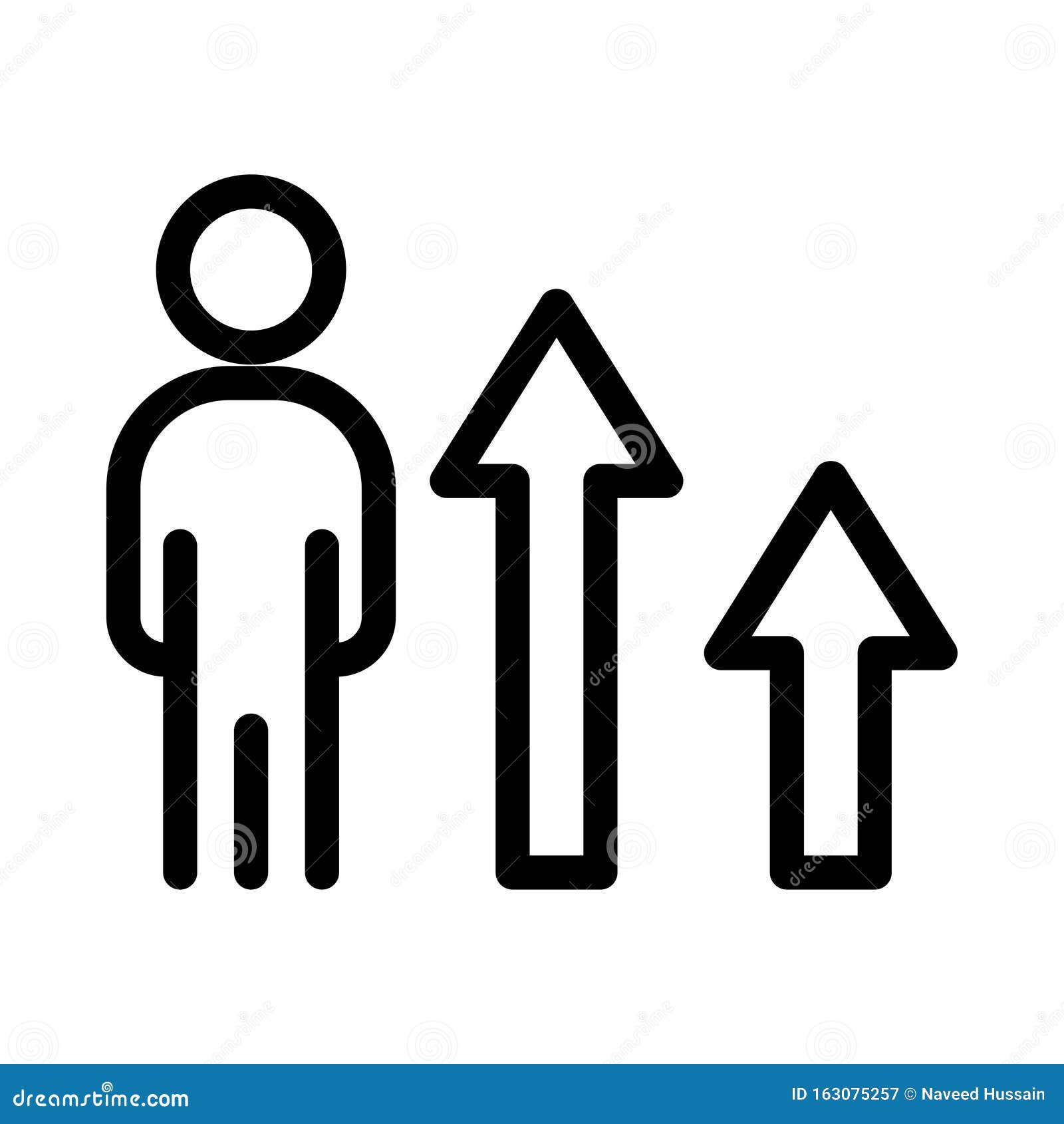 Increase Vector Thin Line Icon Stock Vector - Illustration of chart ...