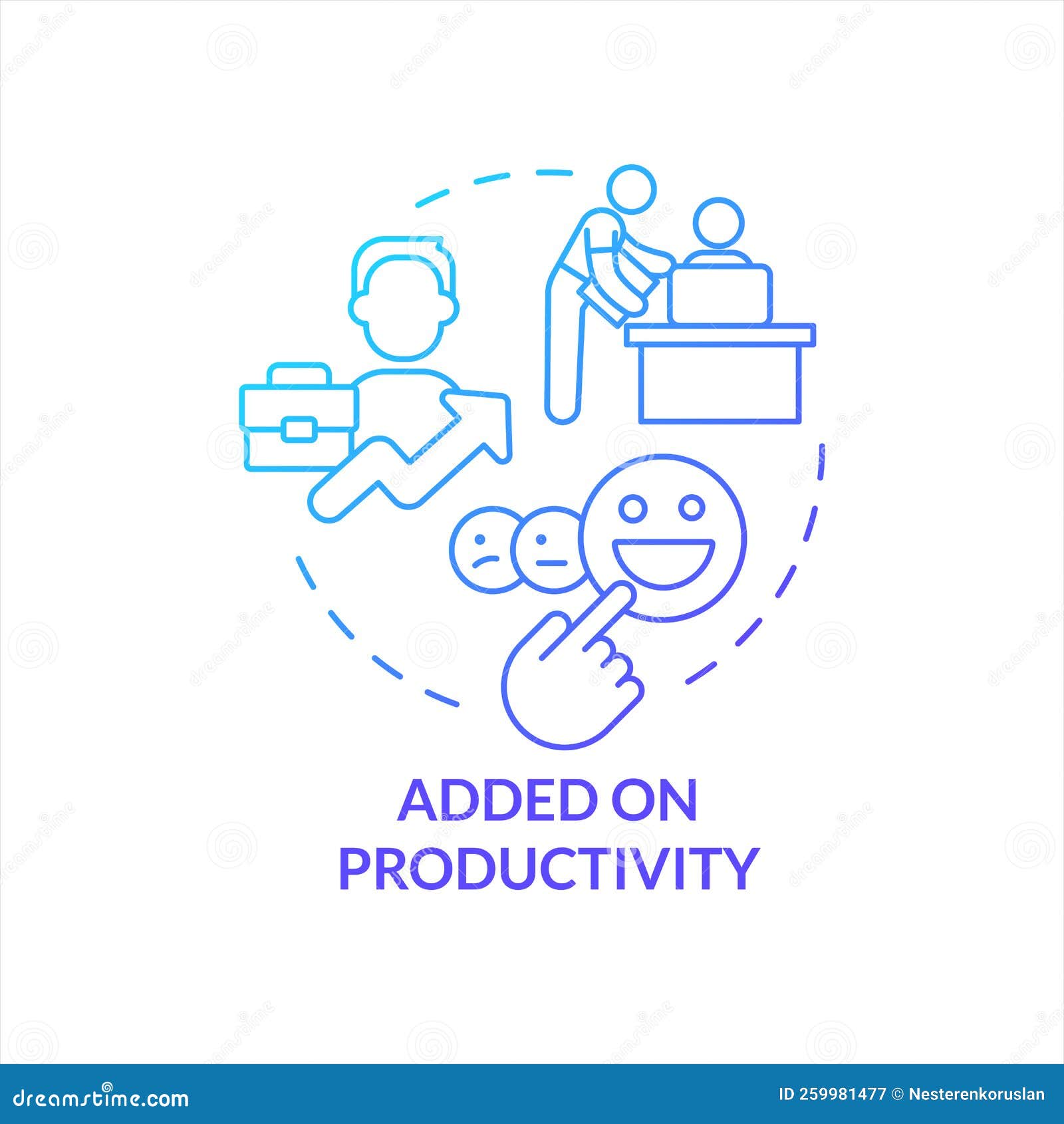 Increase Workers Productivity Blue Gradient Concept Icon Stock Vector ...