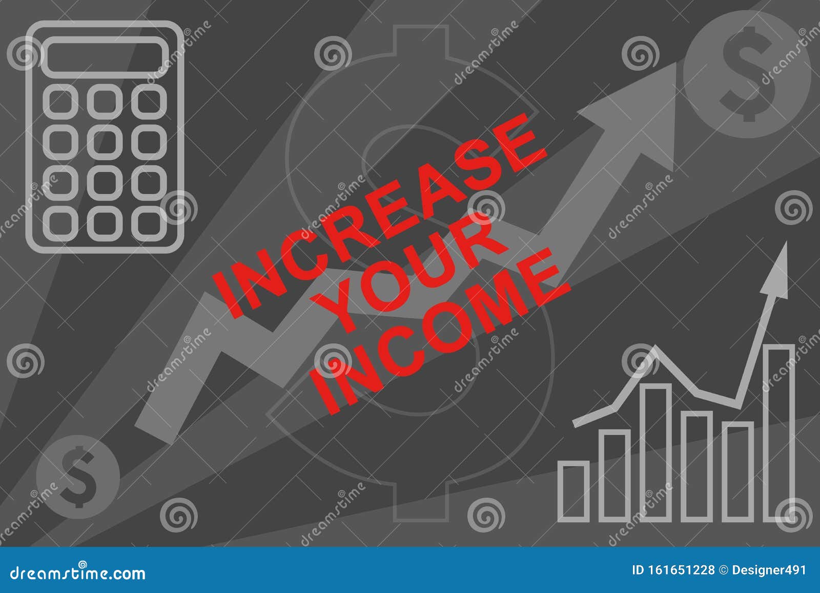 Increase Your Income Red Sign on the Gray Stock Illustration ...