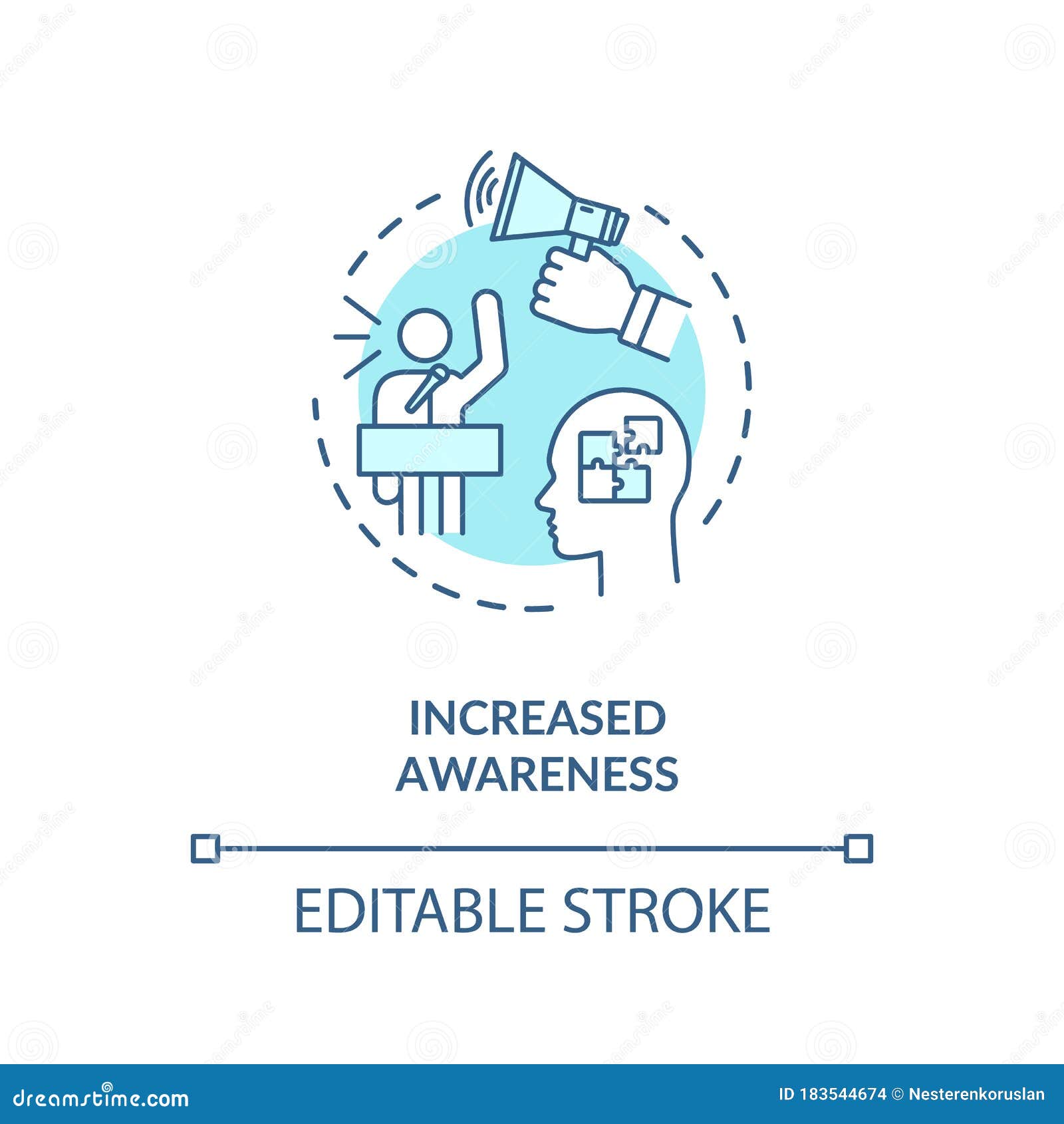 Increased Awareness Turquoise Concept Icon Stock Vector - Illustration ... Increased Awareness Turquoise Concept Icon Stock Vector - Illustration ...