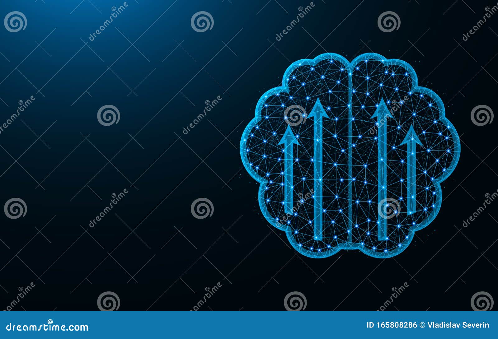 Increased Brain Activity Low Poly Design Stock Illustration ...