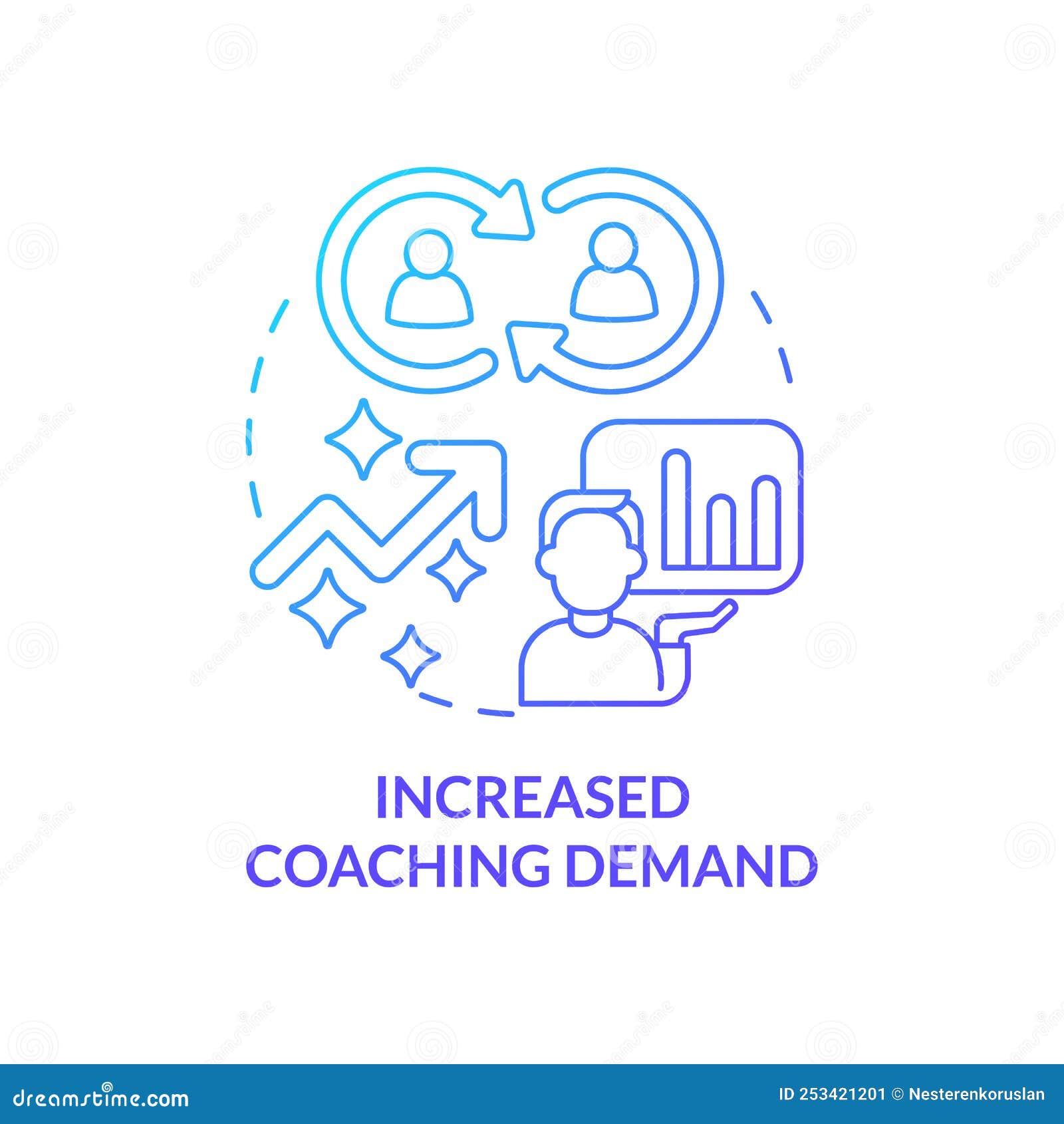 Increased Coaching Demand Blue Gradient Concept Icon Stock Vector ... Increased Coaching Demand Blue Gradient Concept Icon Stock Vector ...