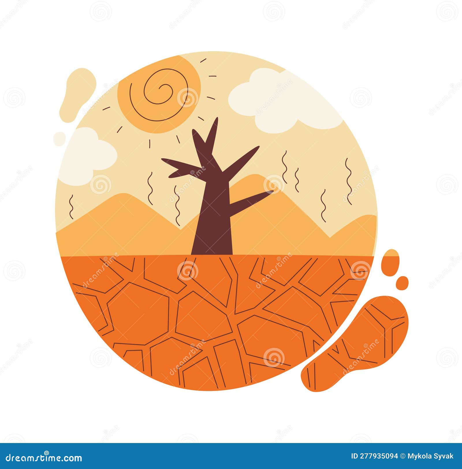 Increased Drought Climate Problem Stock Vector - Illustration of ...
