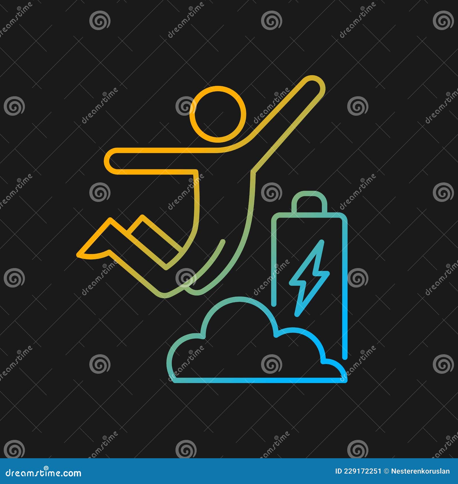 Increased Energy Gradient Vector Icon for Dark Theme Stock Vector ...