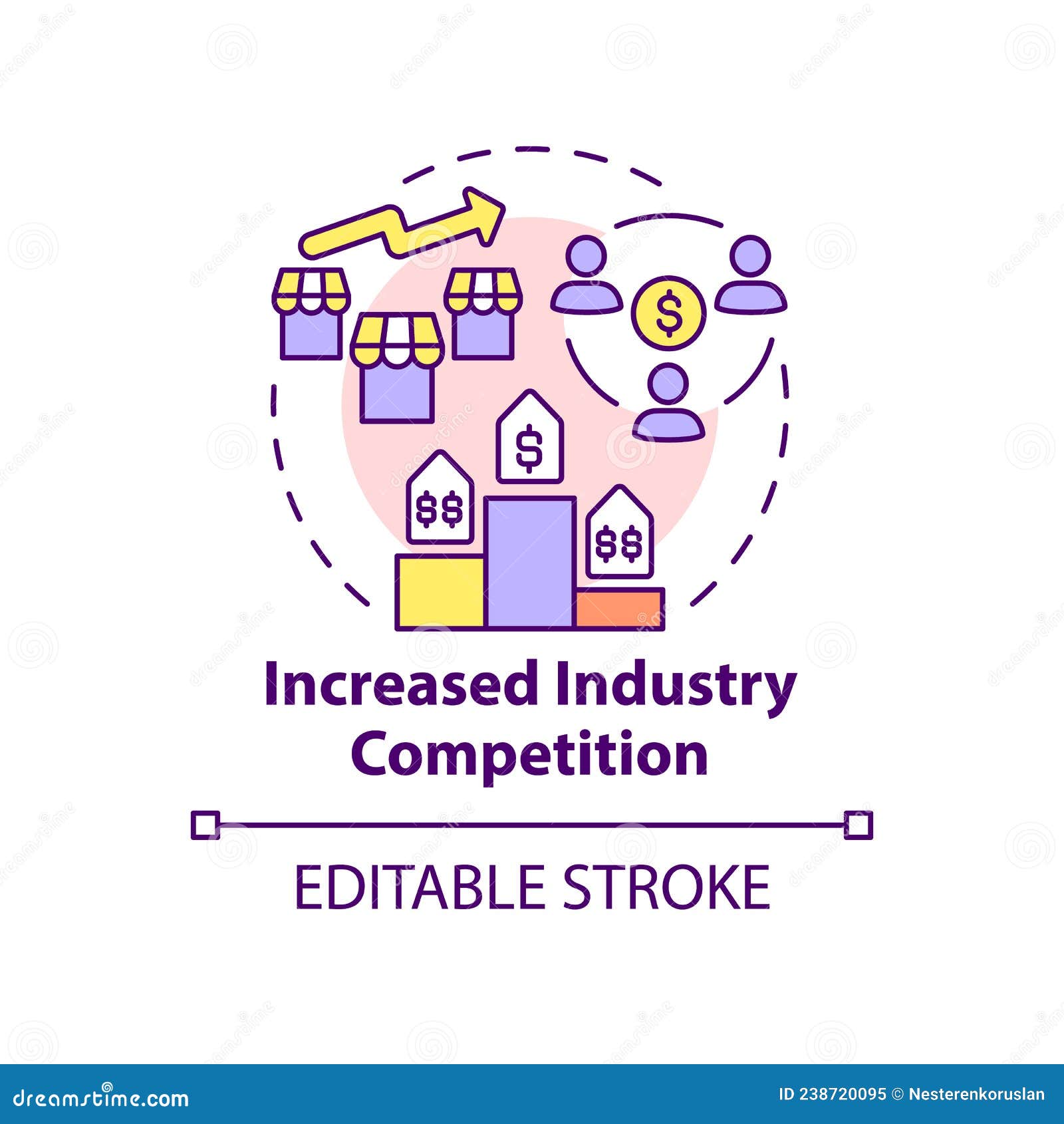 Increased Industry Competition Concept Icon Stock Vector - Illustration ...