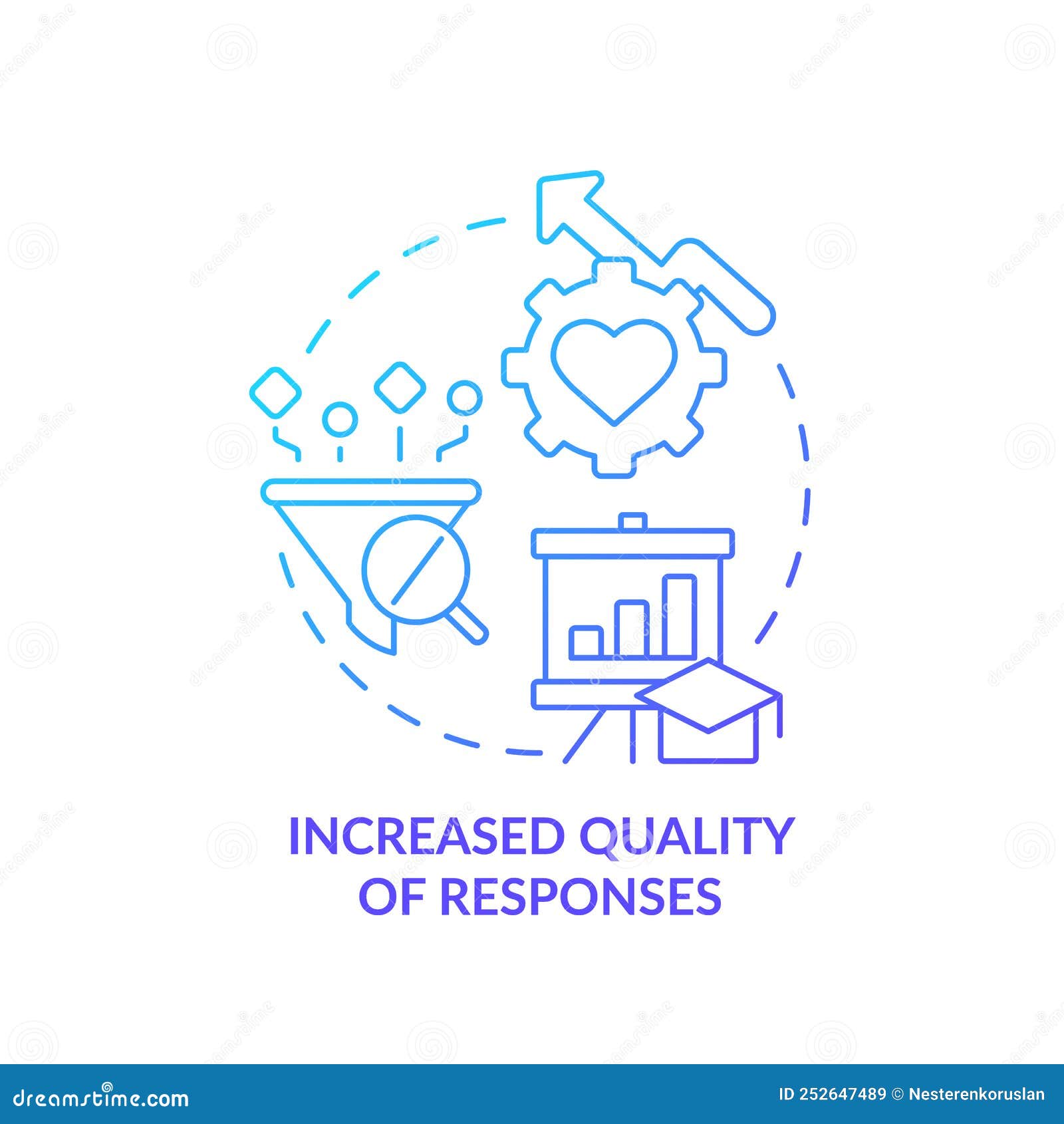 Increased Quality of Responses Blue Gradient Concept Icon Stock ...