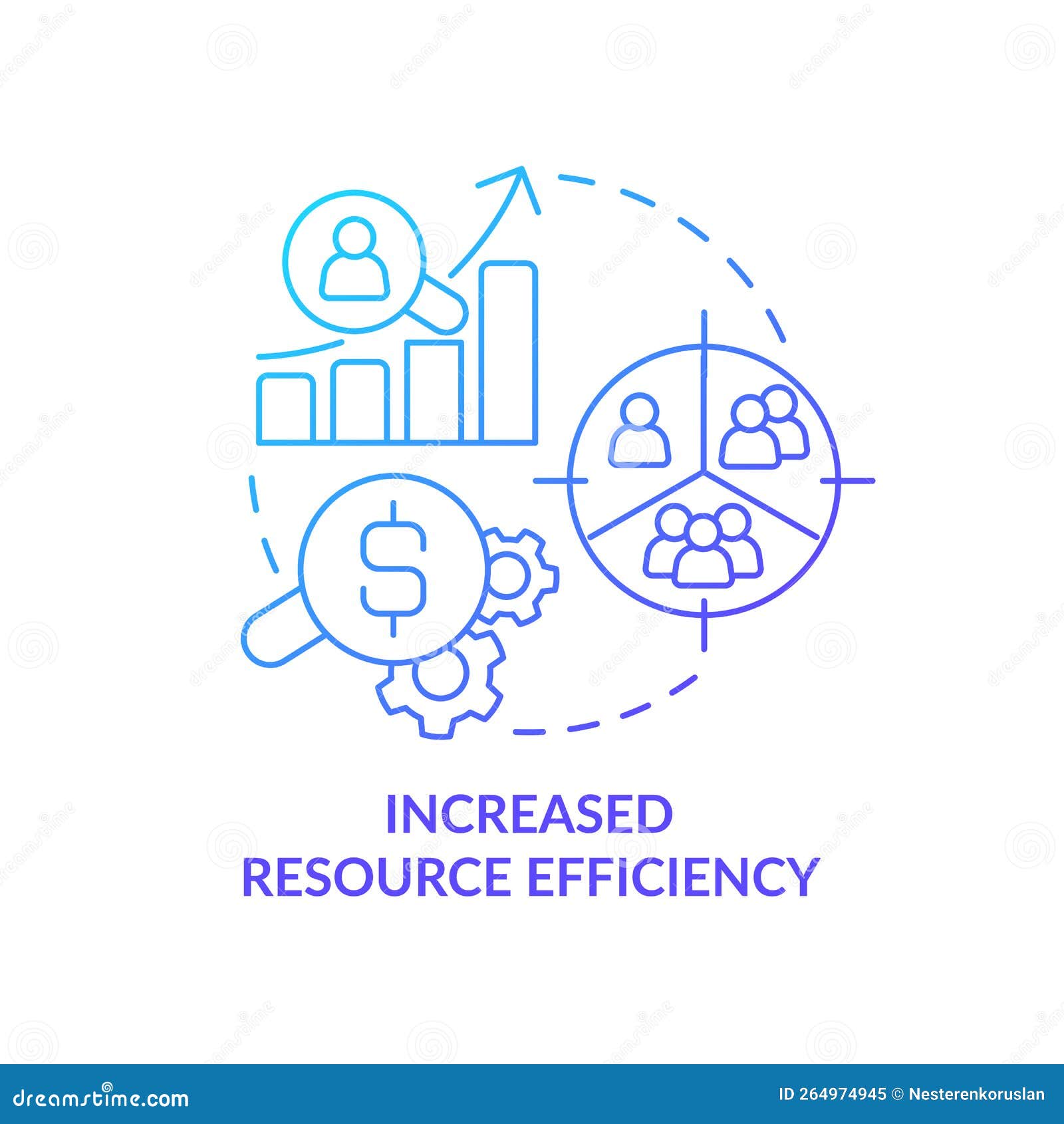 Increased Resource Efficiency Blue Gradient Concept Icon Stock Vector ...