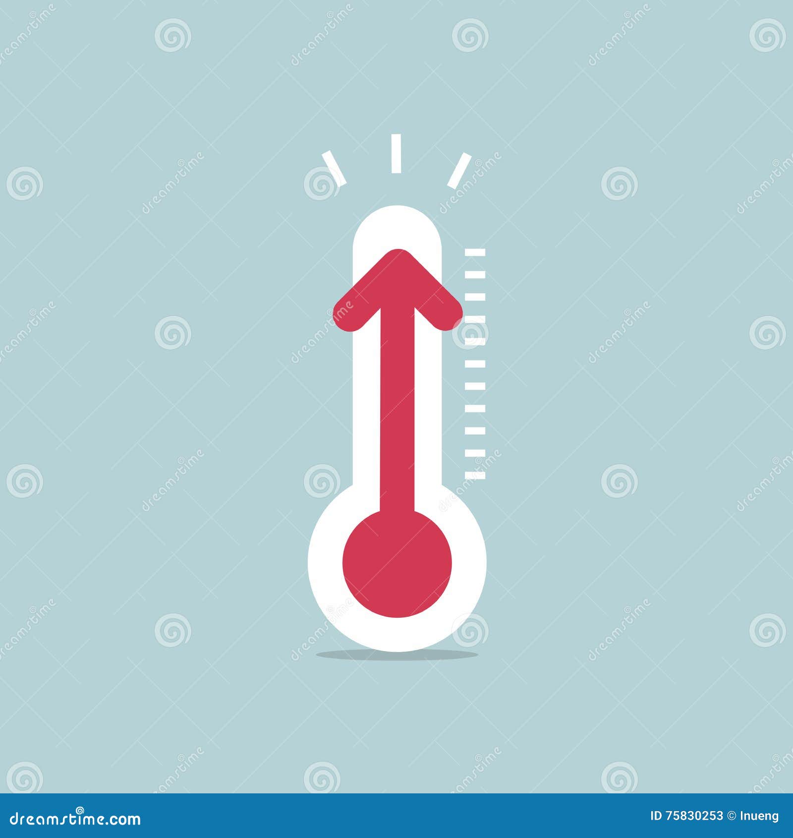 Increased Temperature with Thermometer Stock Vector - Illustration of ...