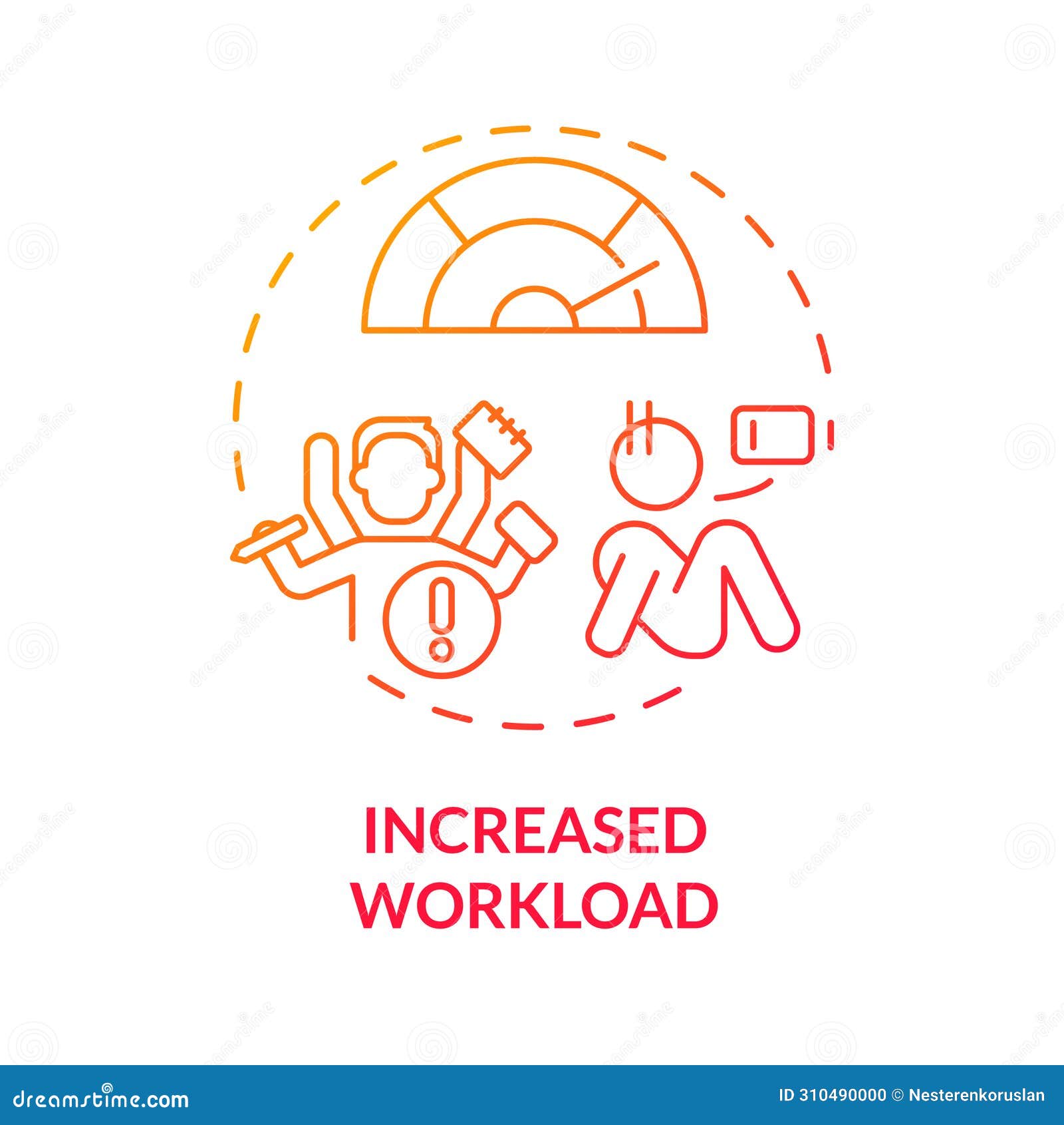 Increased Workload Red Gradient Concept Icon Stock Vector ...