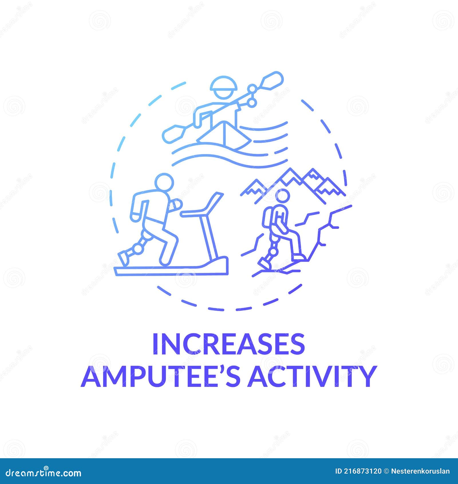 Increasing Amputee Activity Concept Icon Vector Illustration ...