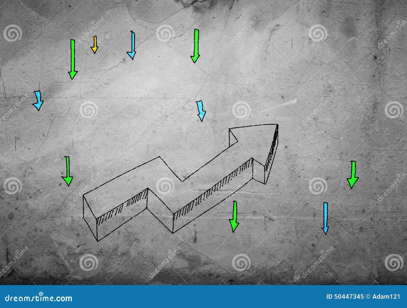 Increasing arrow stock illustration. Illustration of hand - 50447345
