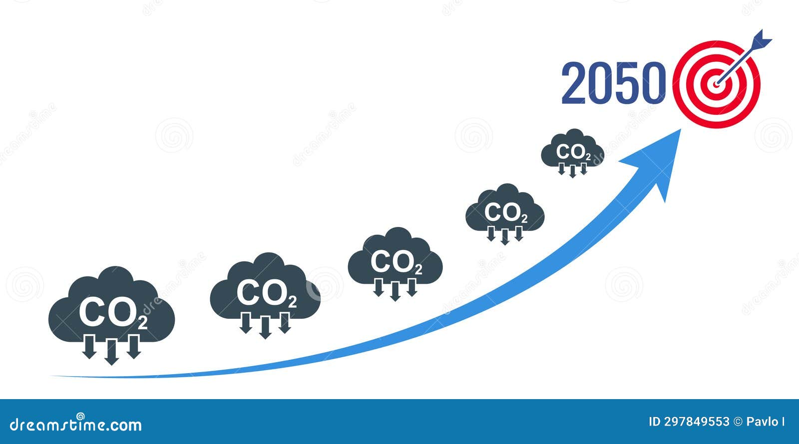 Increasing Arrow with Carbon Reduction To Achieve the Goal by 2050 for ...