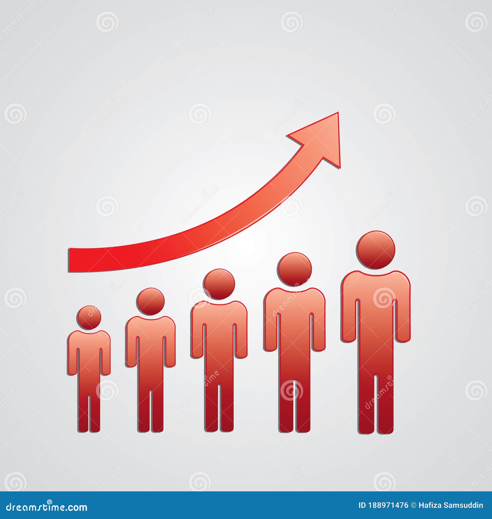 Increasing Arrow with People Below. Vector Illustration Decorative ...