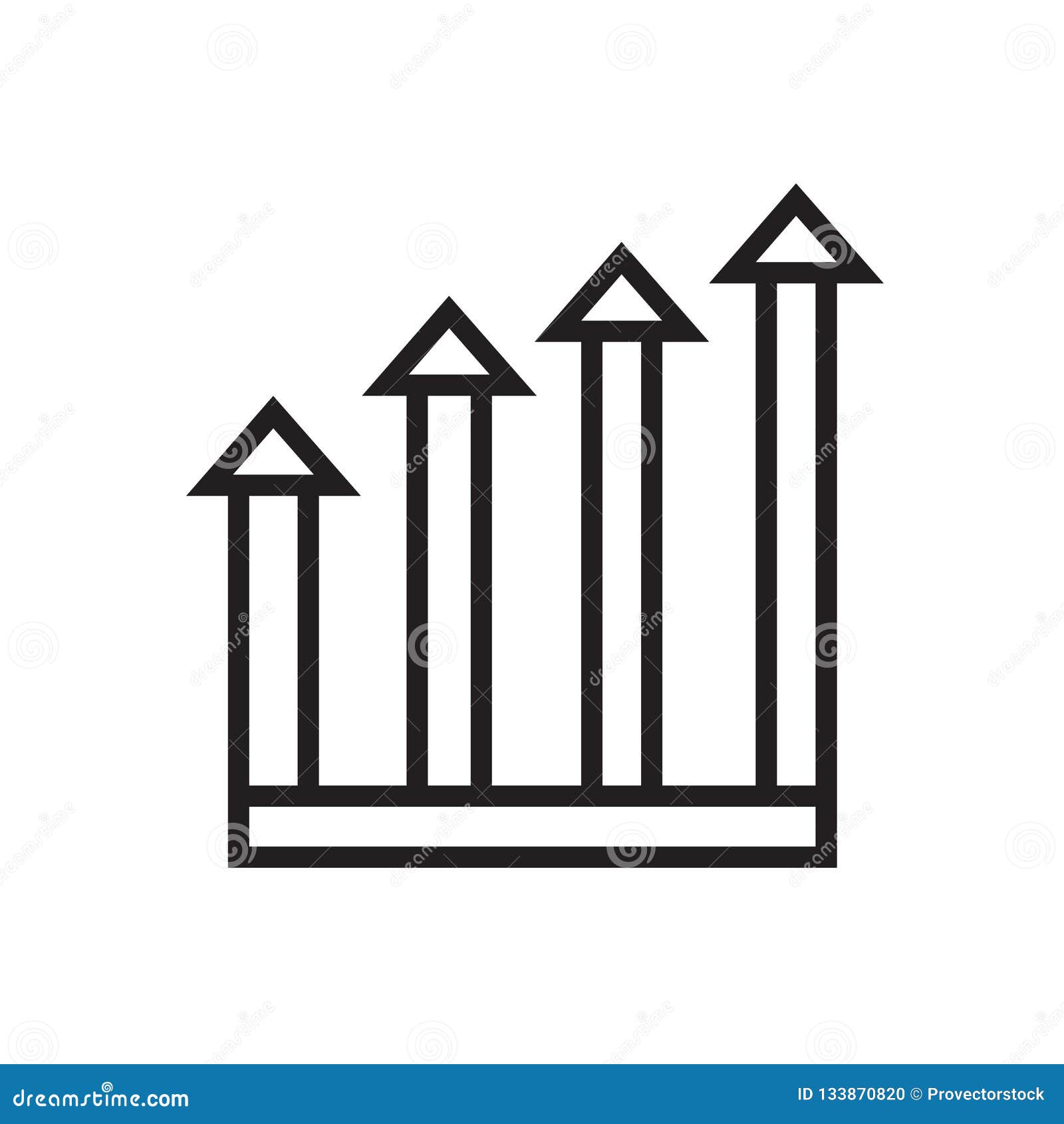 Increasing arrows icon stock vector. Illustration of data - 133870820