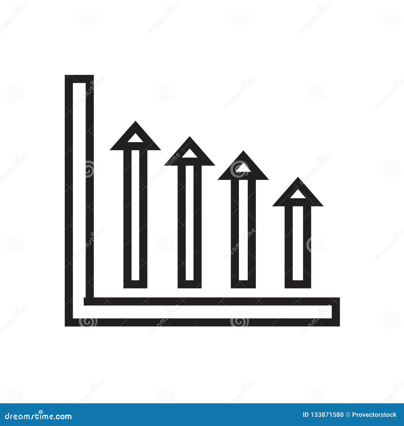 Increasing arrows icon stock vector. Illustration of graphic - 133871580