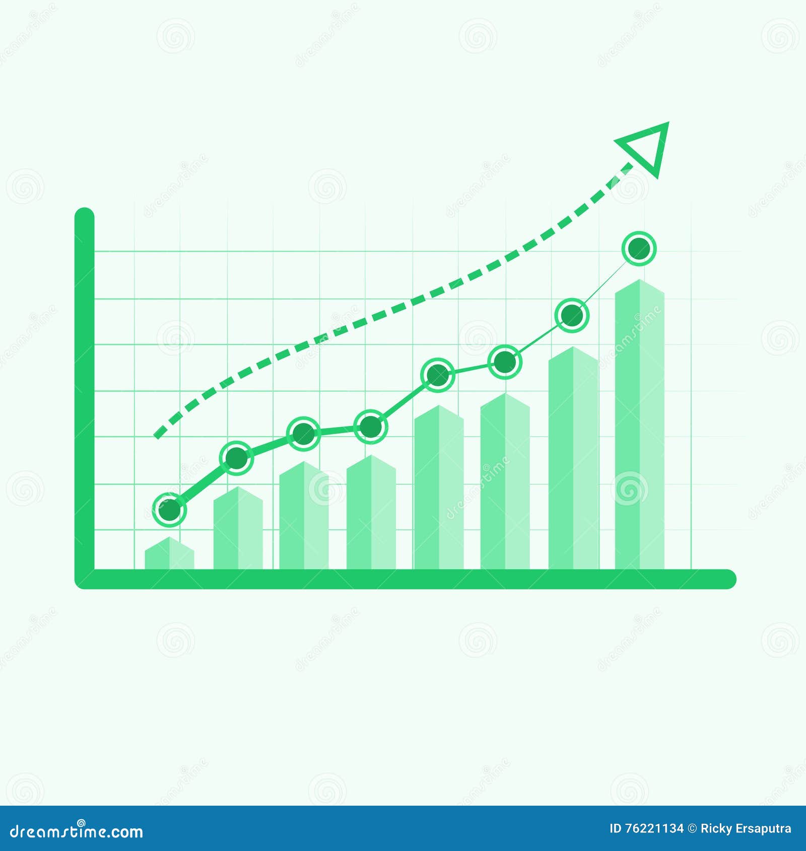 Increasing bar chart stock vector. Illustration of growth - 76221134