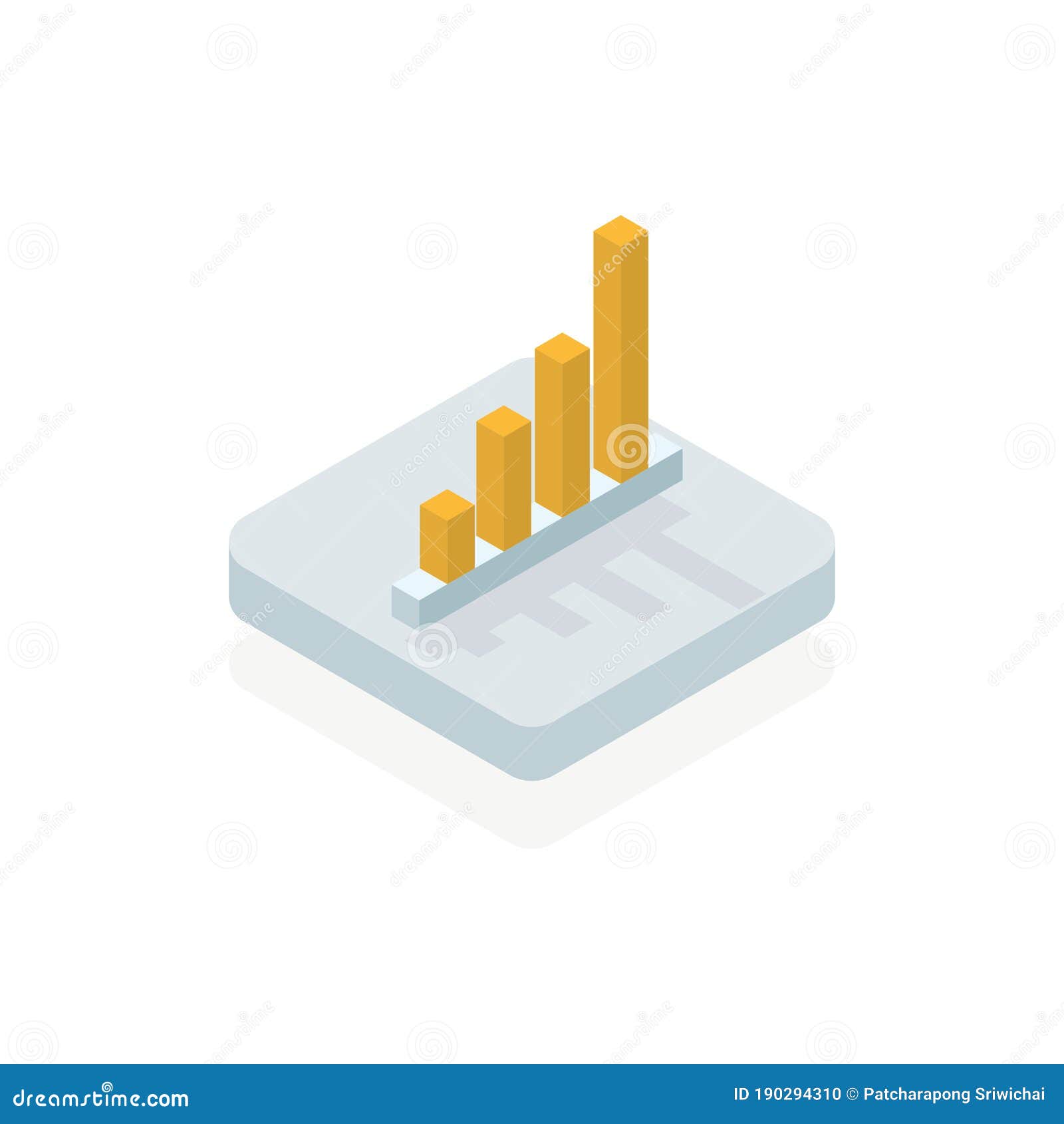 Increasing Bar Chart Isometric 3D Vector Illustration Stock Vector ...