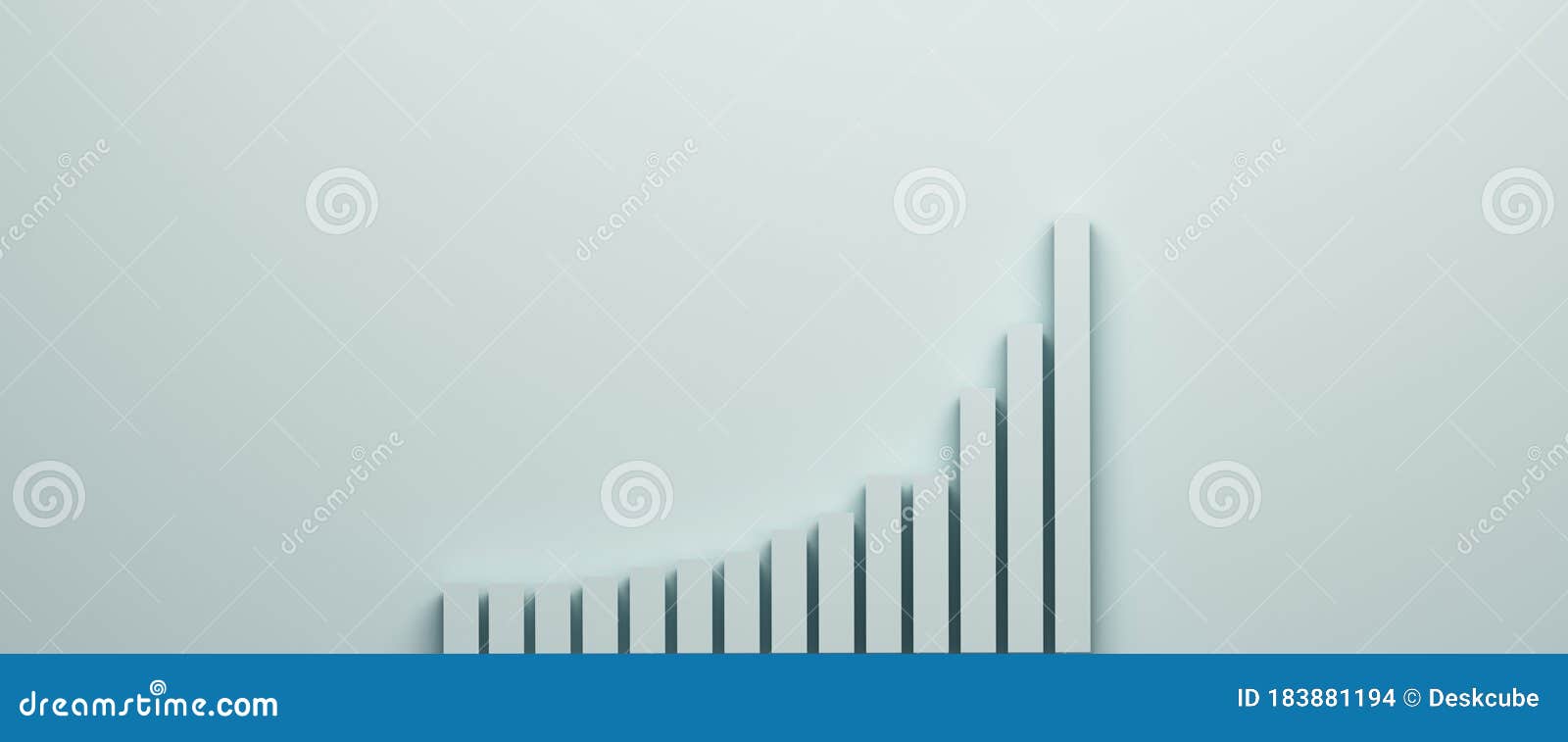Growing Data Bars Graph. 3D Render Illustration Stock Illustration ...