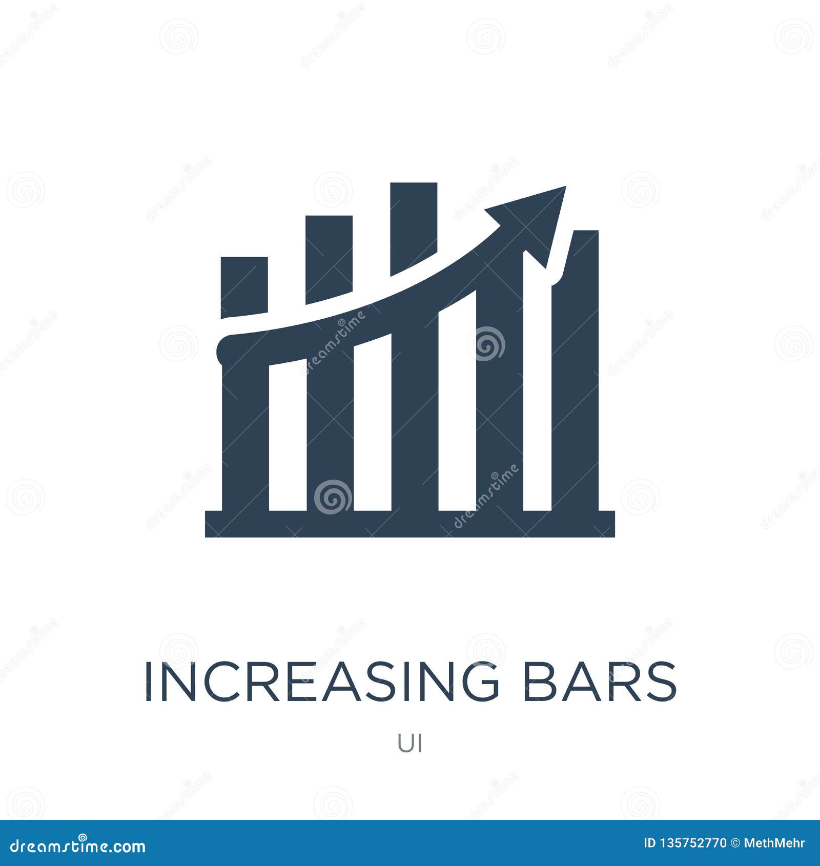 Increasing Bars Graphic Icon in Trendy Design Style. Increasing Bars ...