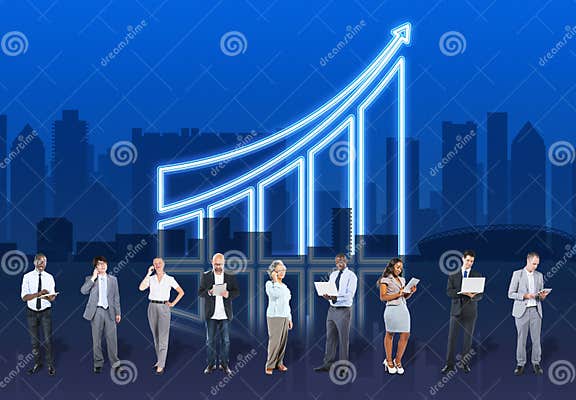 Increasing Business Graph Chart Data Concept Stock Image - Image of ...