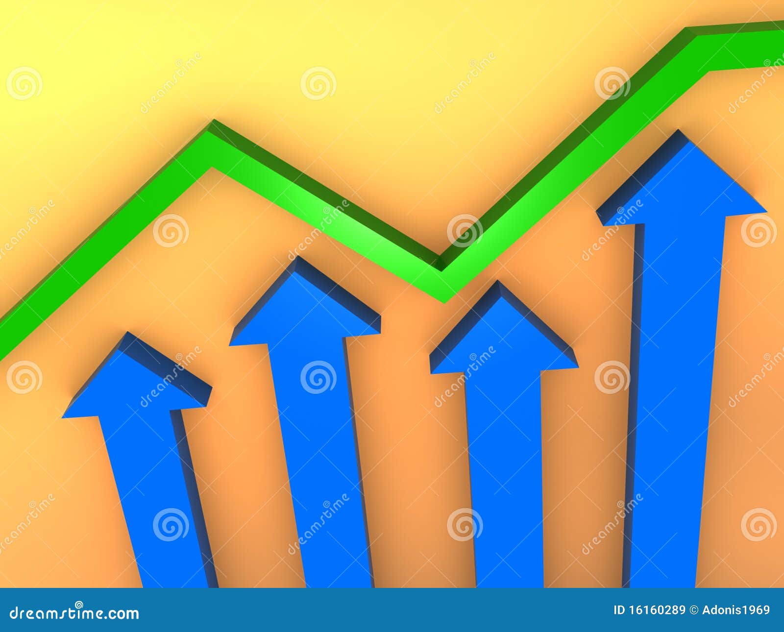 Increasing chart stock illustration. Illustration of yellow - 16160289