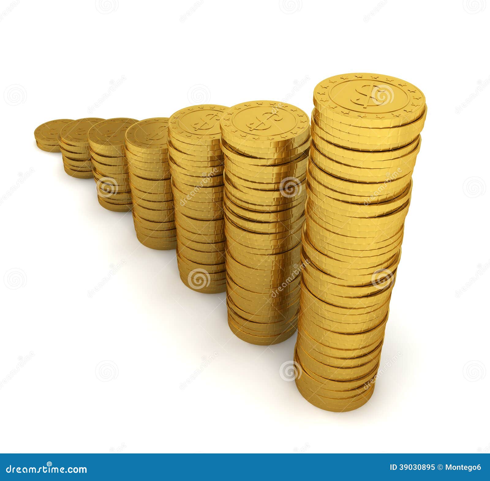 Increasing Coin Stacks. Savings Concept Stock Illustration ...