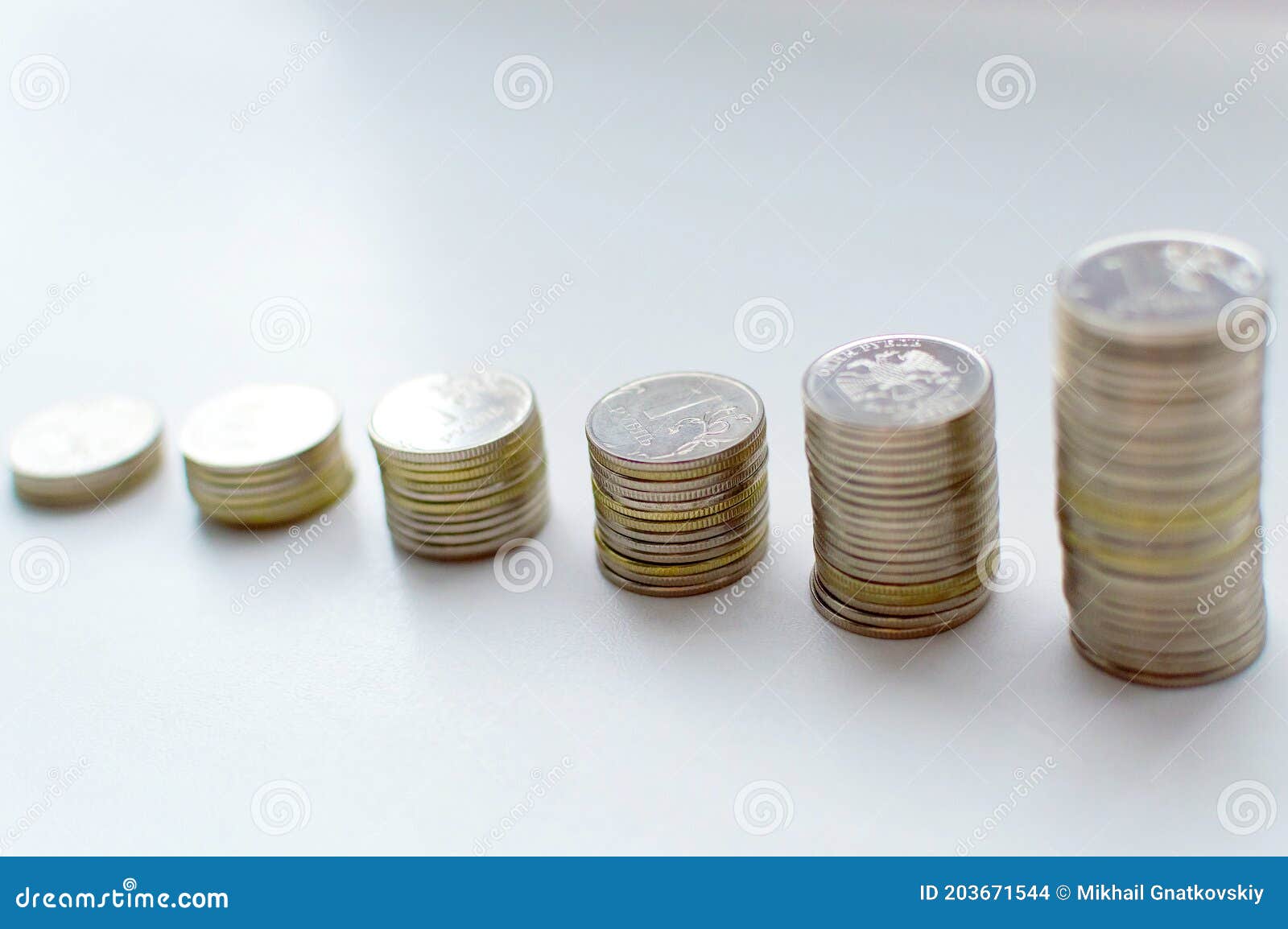 Step Of Stacks Coin On White Background Royalty-Free Stock Image ...