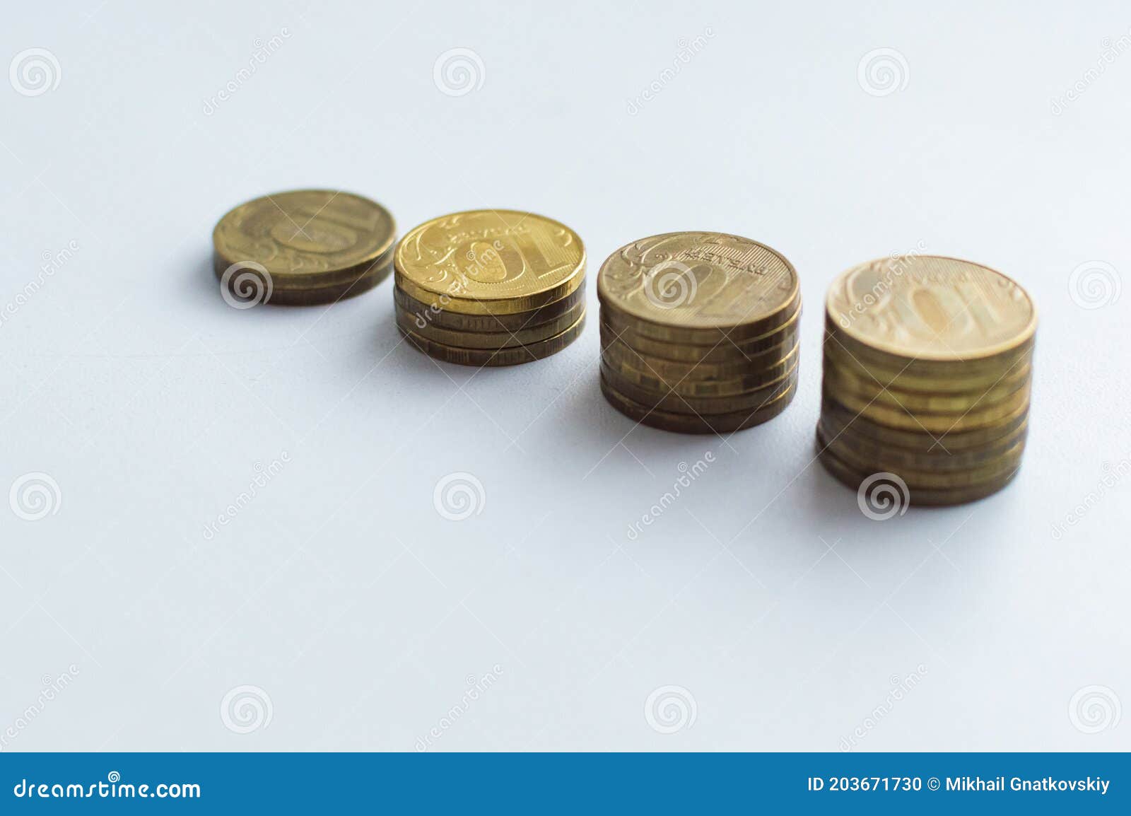 Step Of Stacks Coin On White Background Royalty-Free Stock Image ...