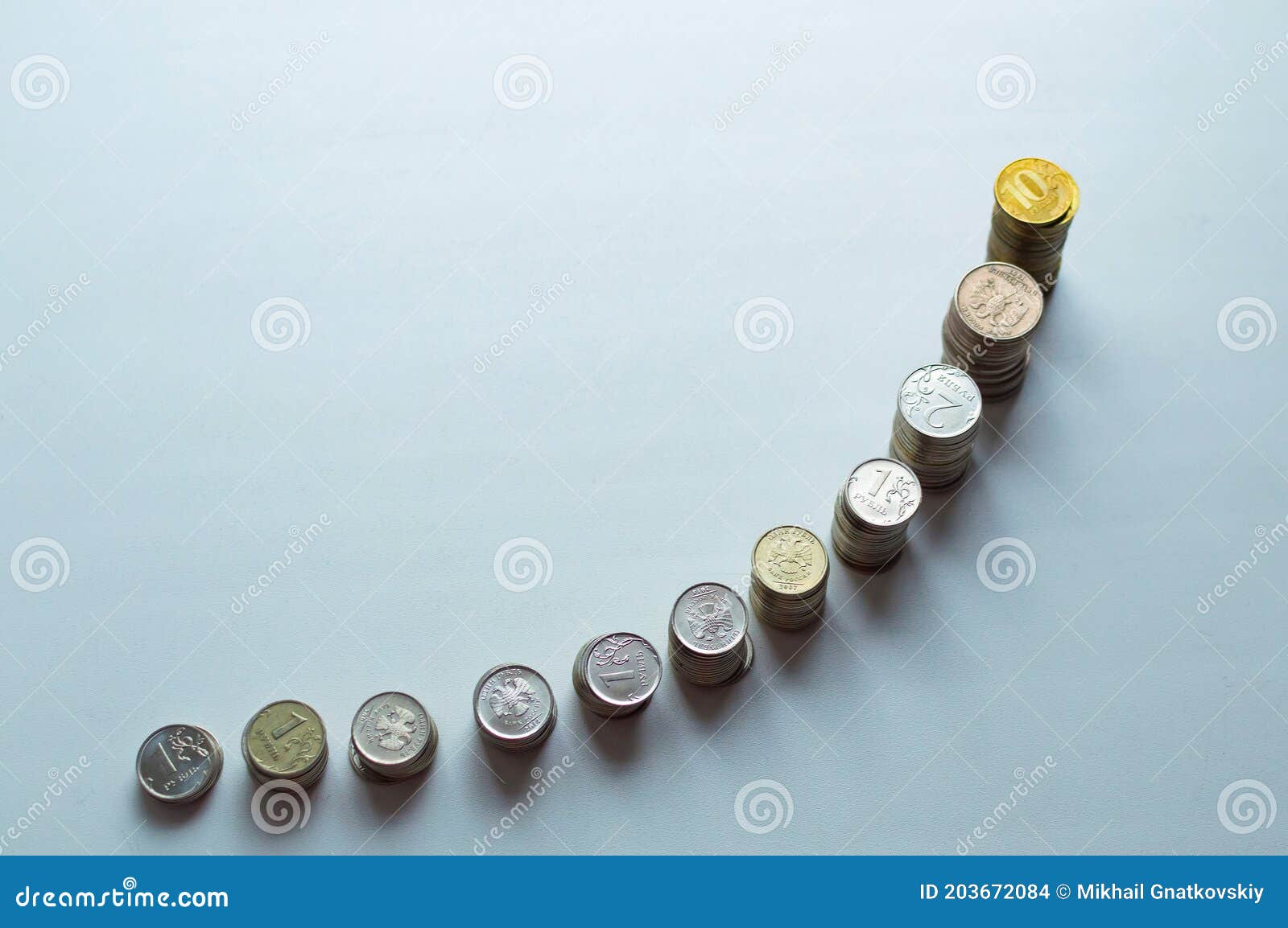 Step Of Stacks Coin On White Background Royalty-Free Stock Image ...