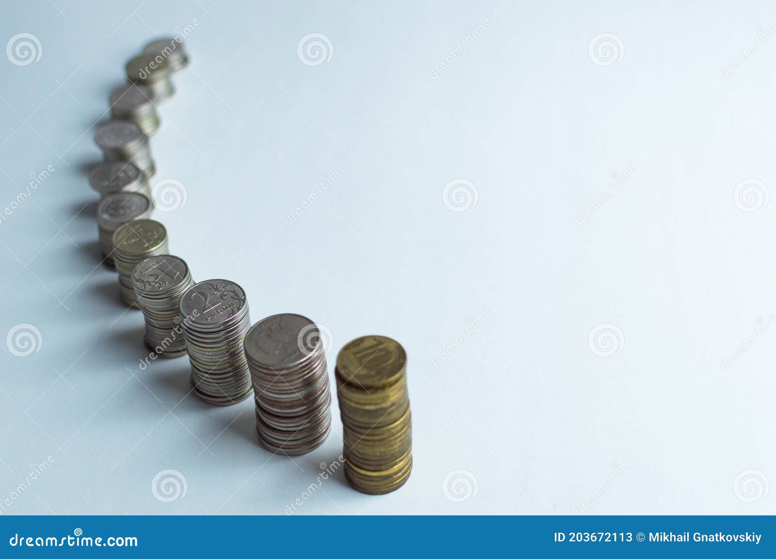 Step Of Stacks Coin On White Background Stock Photography ...
