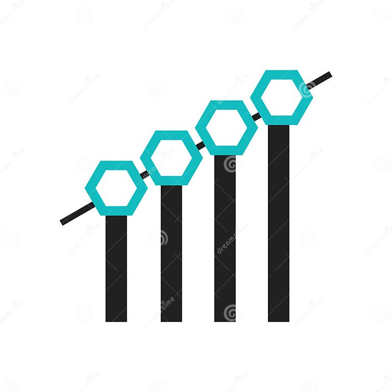 Increasing Data Graphic Icon Vector Sign and Symbol Isolated on White ...